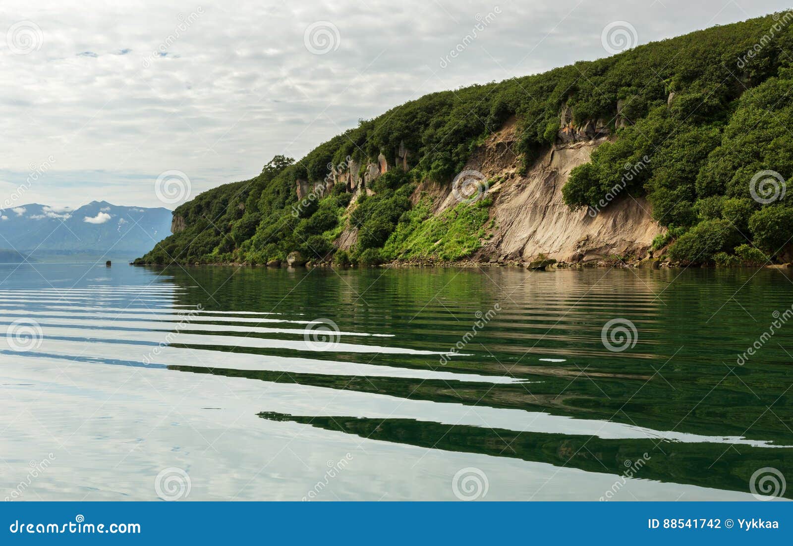 Beautiful Coast of Kurile Lake is Reflected in the Water. Stock Photo ...