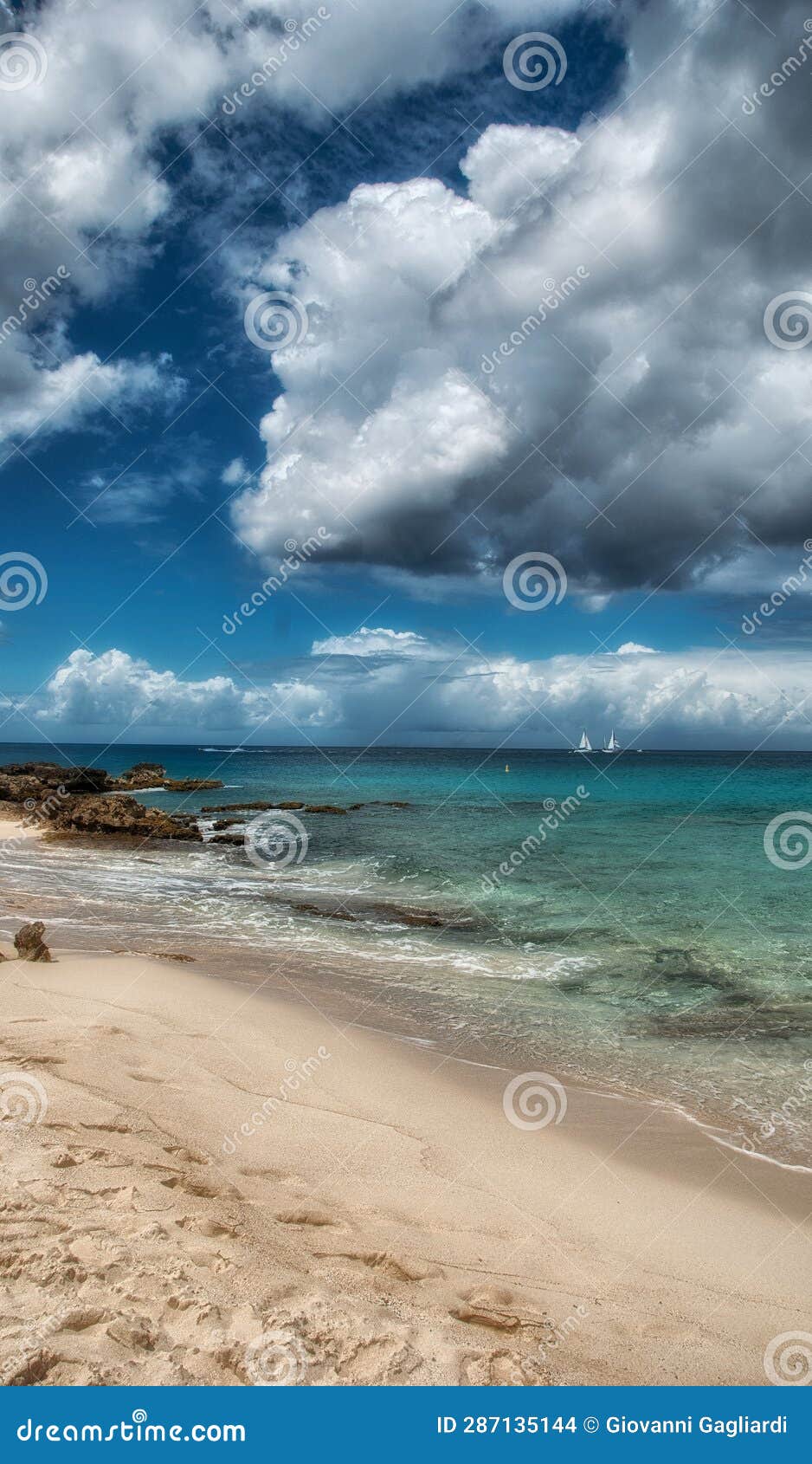 Beautiful Coast of Saint Maarten - Dutch Antilles Stock Photo - Image ...