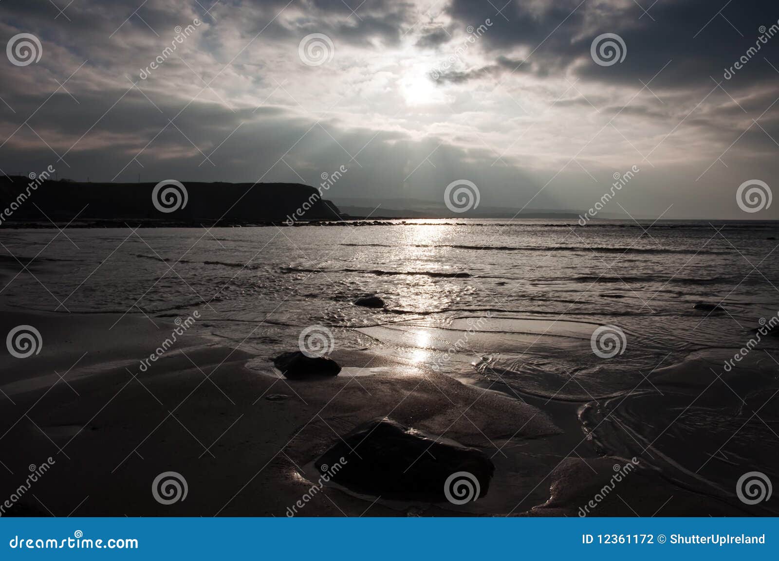 Beautiful Coastal Beach Seascape in the Evening Stock Photo - Image of ...