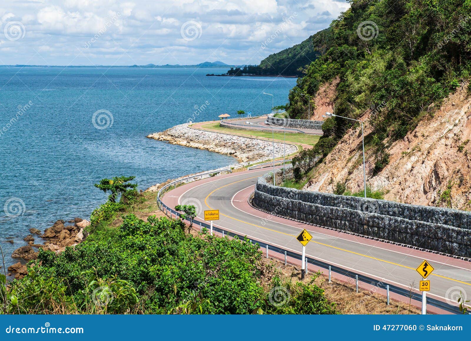 Beautiful Coastal road stock photo. Image of chanthaburi - 47277060
