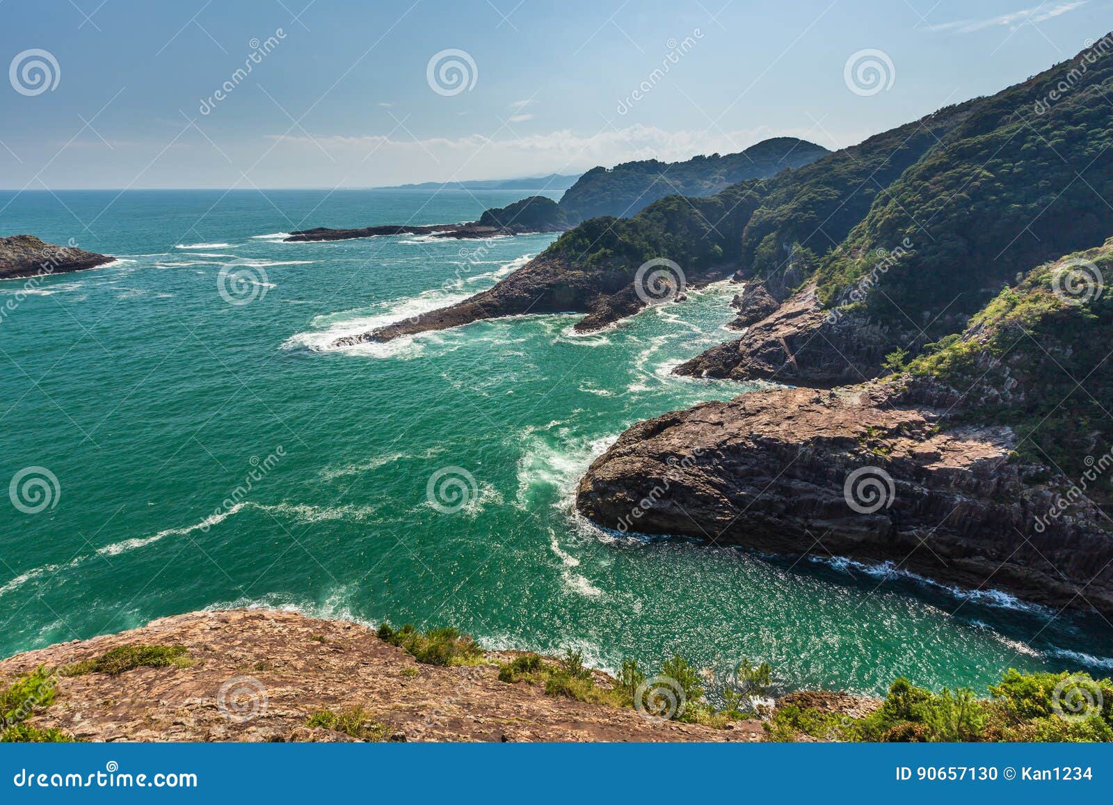 Beautiful Coastline of Hyuga Cape in Miyazaki, Kyushu. Stock Photo ...