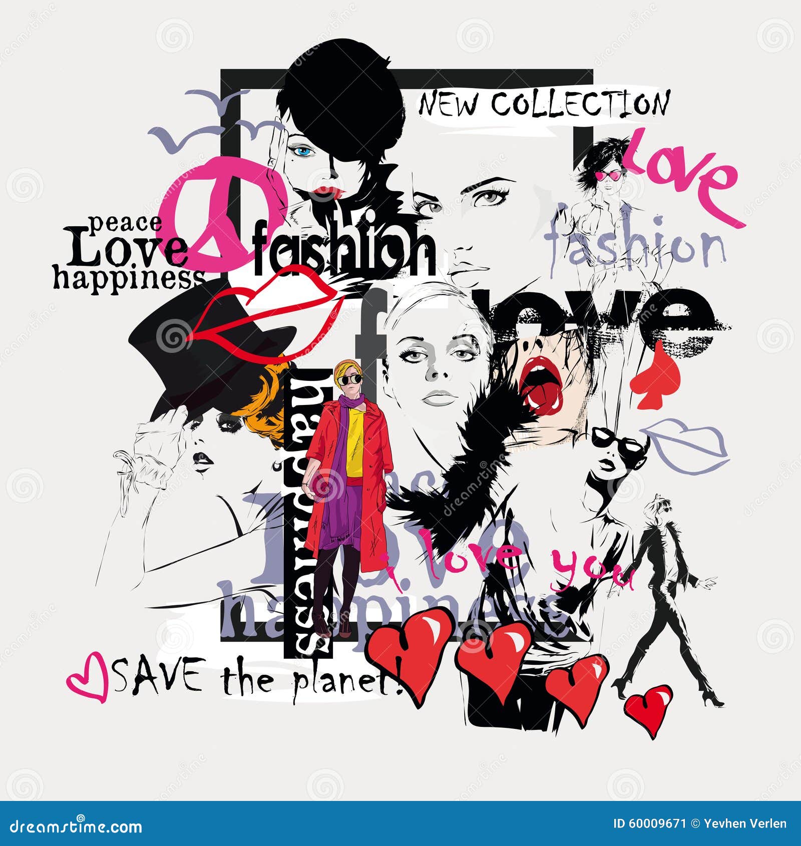 Collage Faces Vector Illustration | CartoonDealer.com #31863242