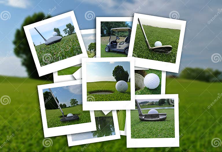 Beautiful Collage of Golf Photos in Various Format Stock Photo - Image ...