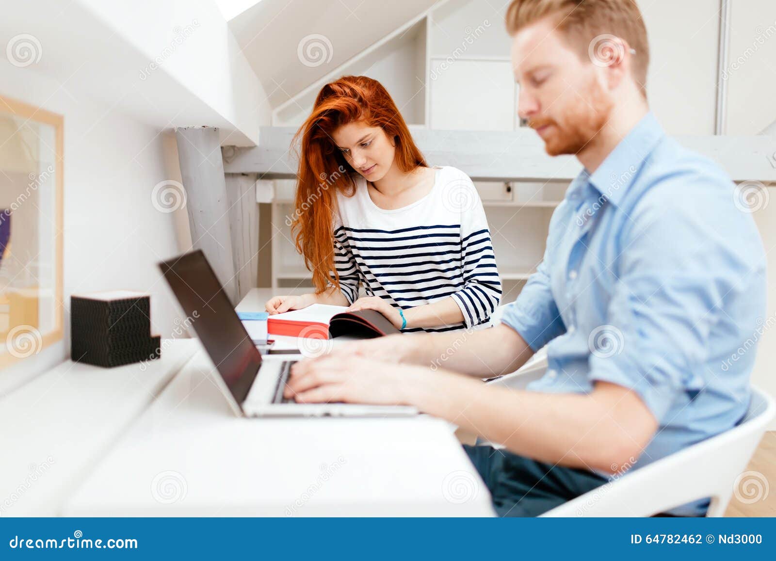 Beautiful Colleagues Working on Project Stock Photo - Image of desk ...