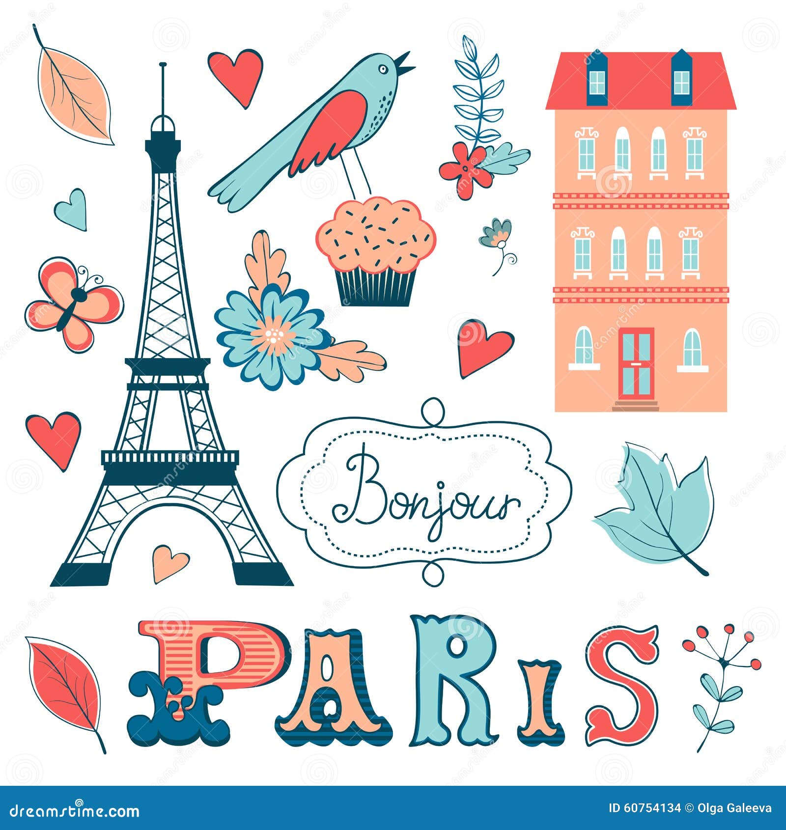 Beautiful Collection of Paris Related Graphic Stock Vector ...