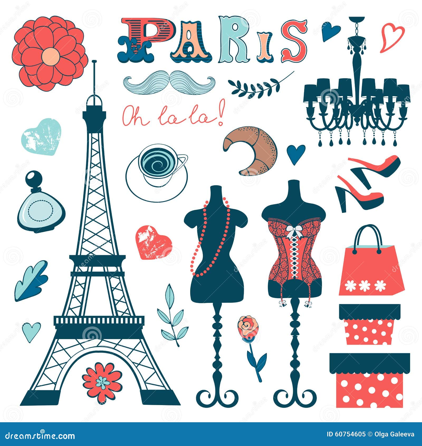 Beautiful Collection of Paris Related Graphic Stock Vector ...