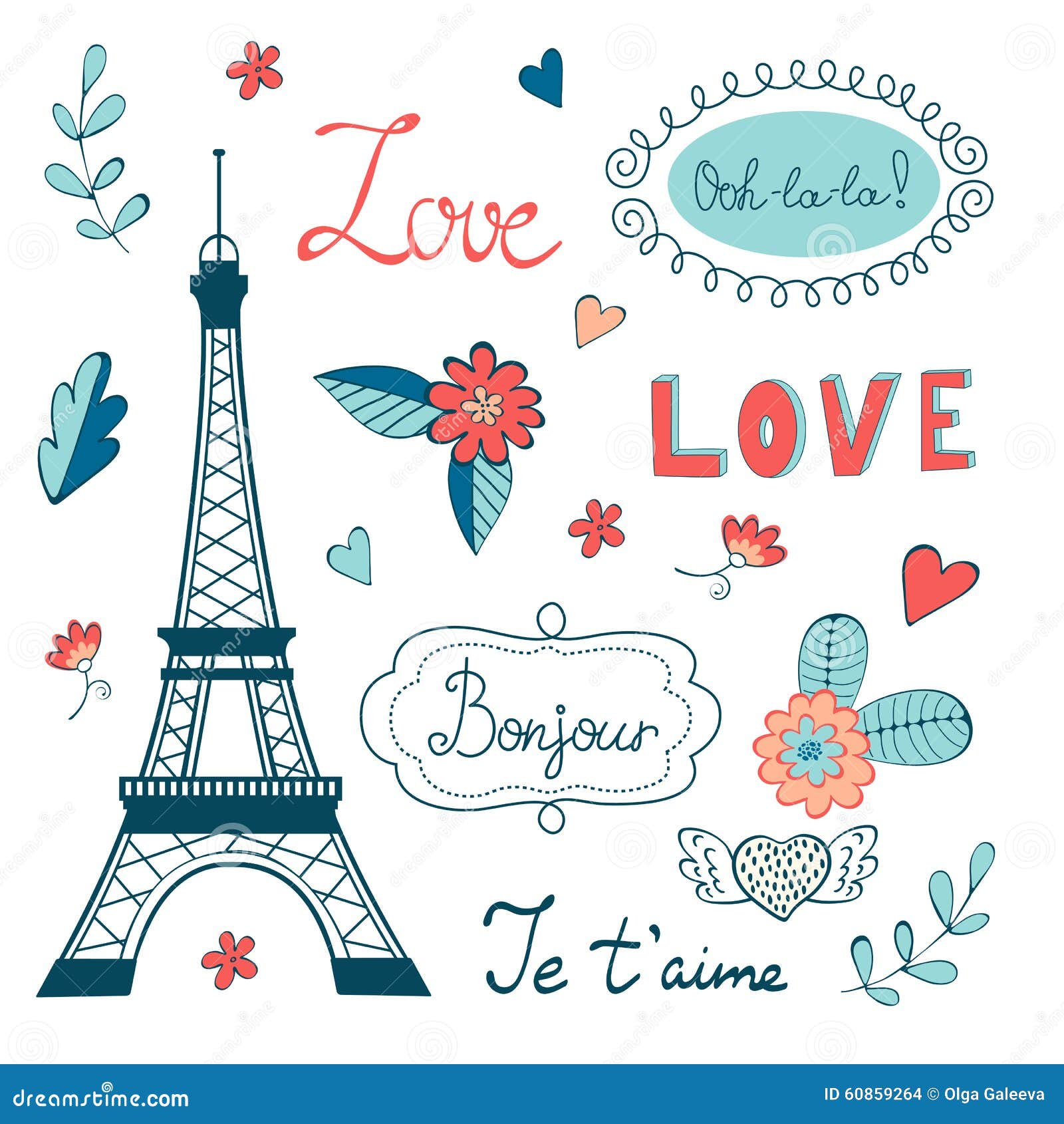 Beautiful Collection of Paris Related Graphic Stock Vector ...