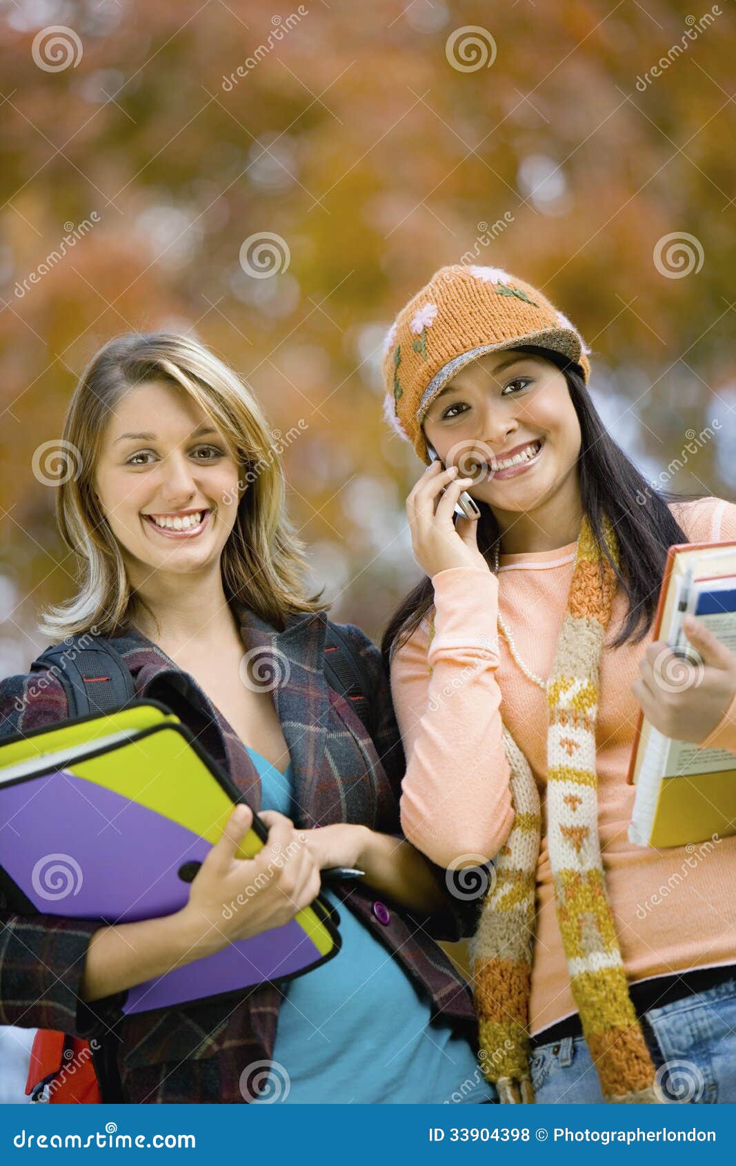 Beautiful College Students on Campus Stock Photo - Image of friends ...