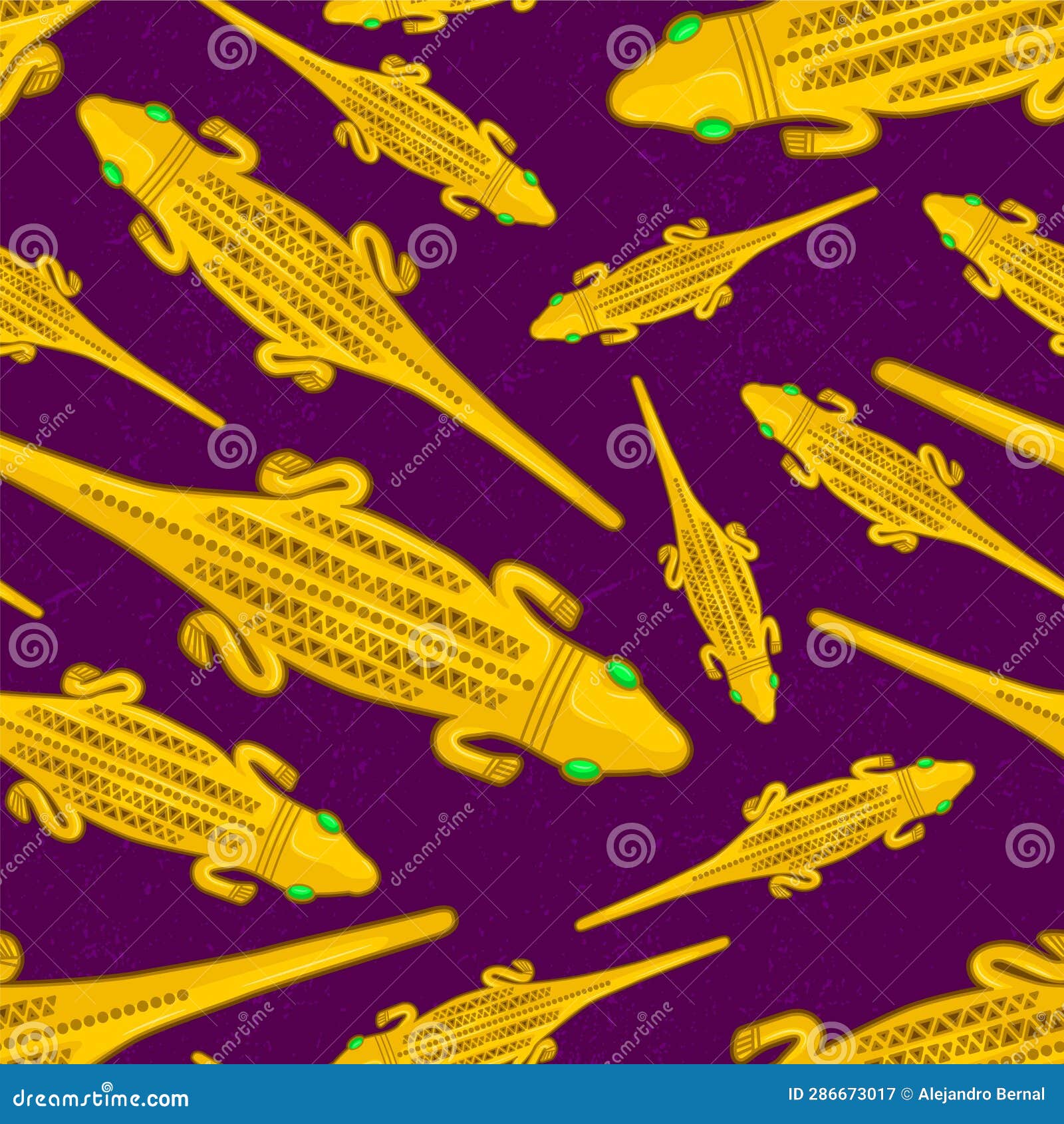 Beautiful Colombian Ancient Indigenous Lizard Representation Seamless ...