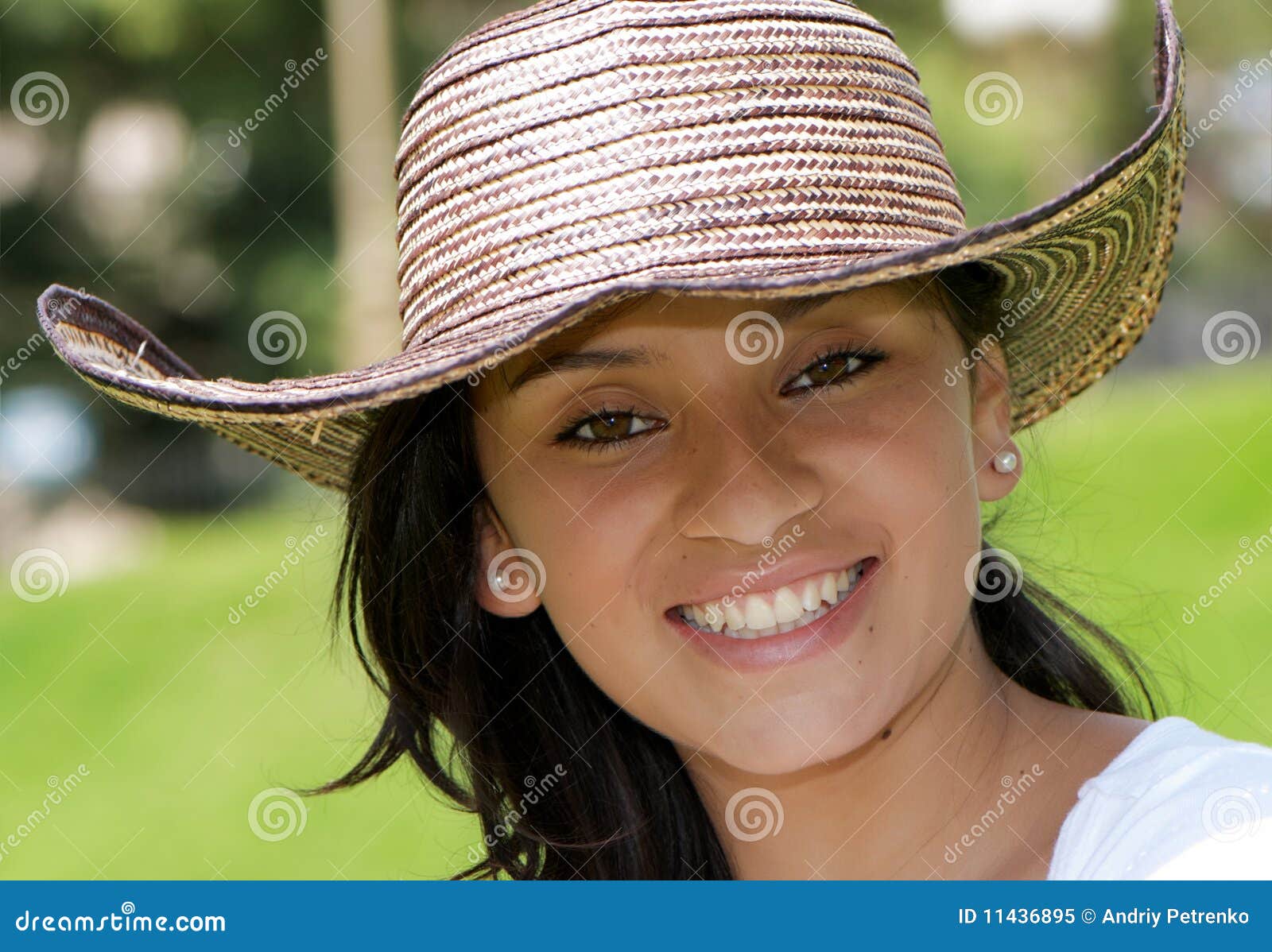 The Beautiful Colombian Girl in a Hat Stock Image - Image of beautiful ...