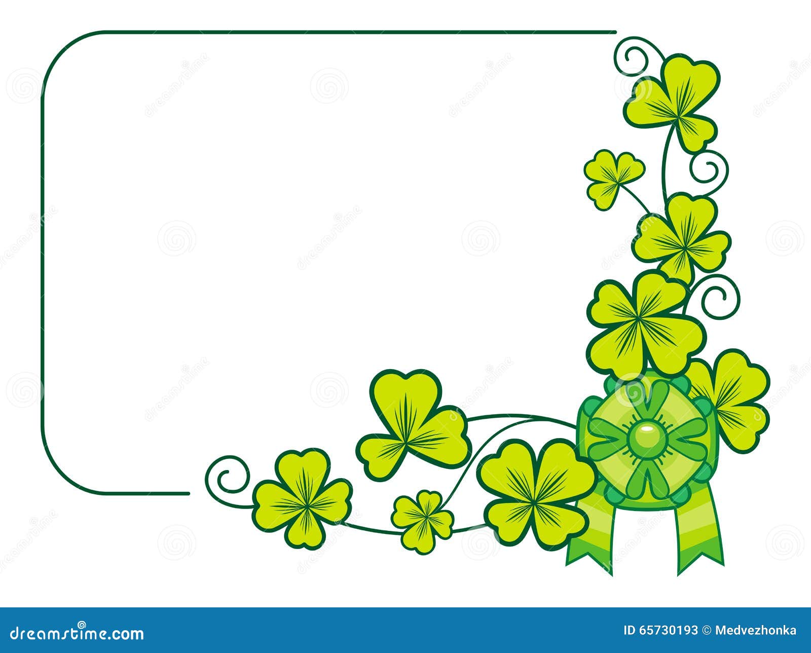 Beautiful Color Frame with Clover Stock Illustration - Illustration of ...