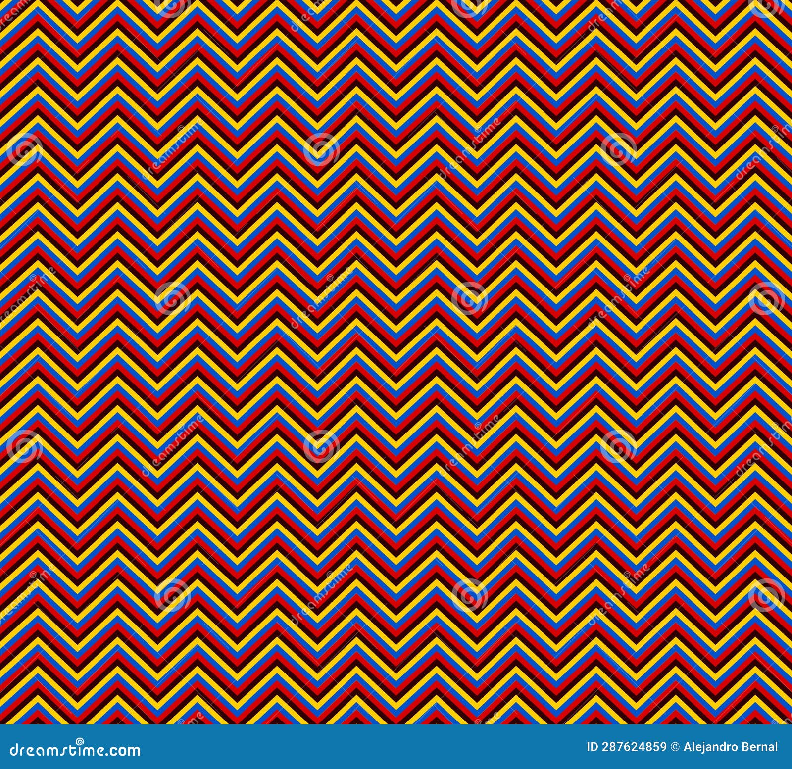 Beautiful Colored Ancient Zig Zag Seamless Pattern Stock Illustration ...