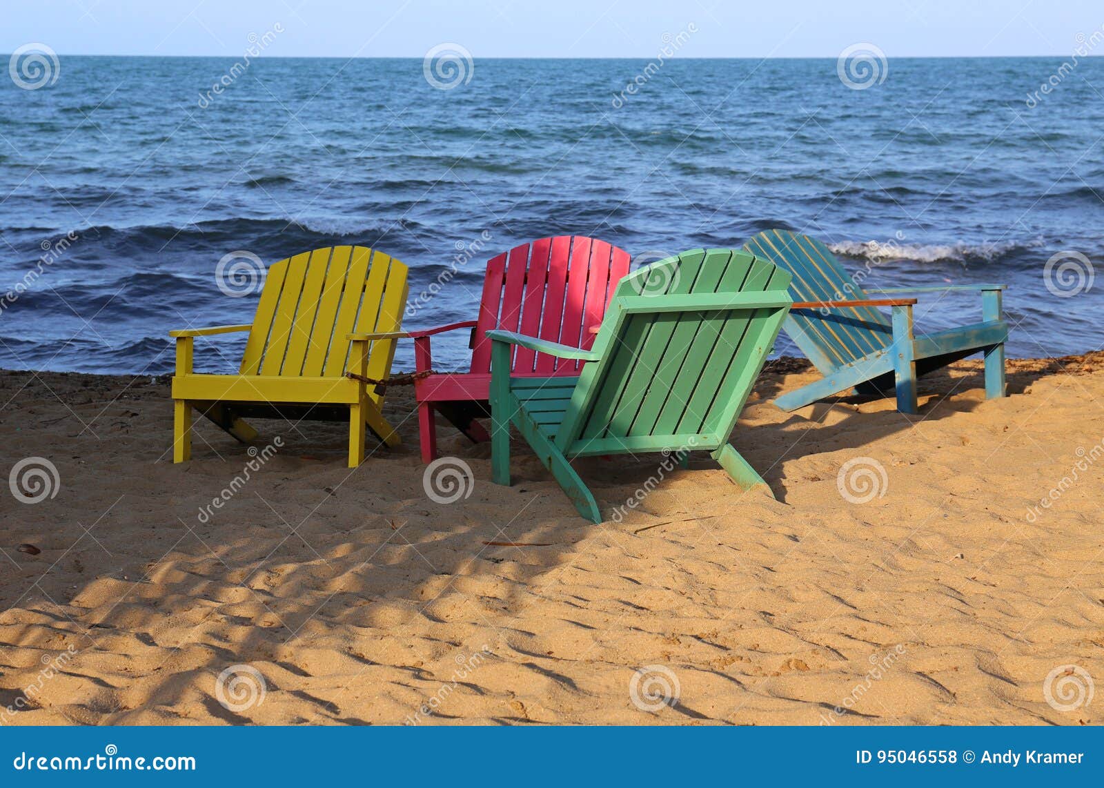 Beautiful Colored Chairs on the Beach Stock Photo - Image of color ...