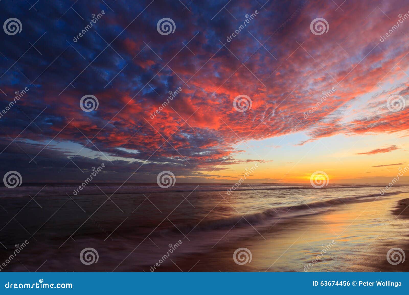 Beautiful Colored Clouds at the Beach at Sunset Stock Photo - Image of ...