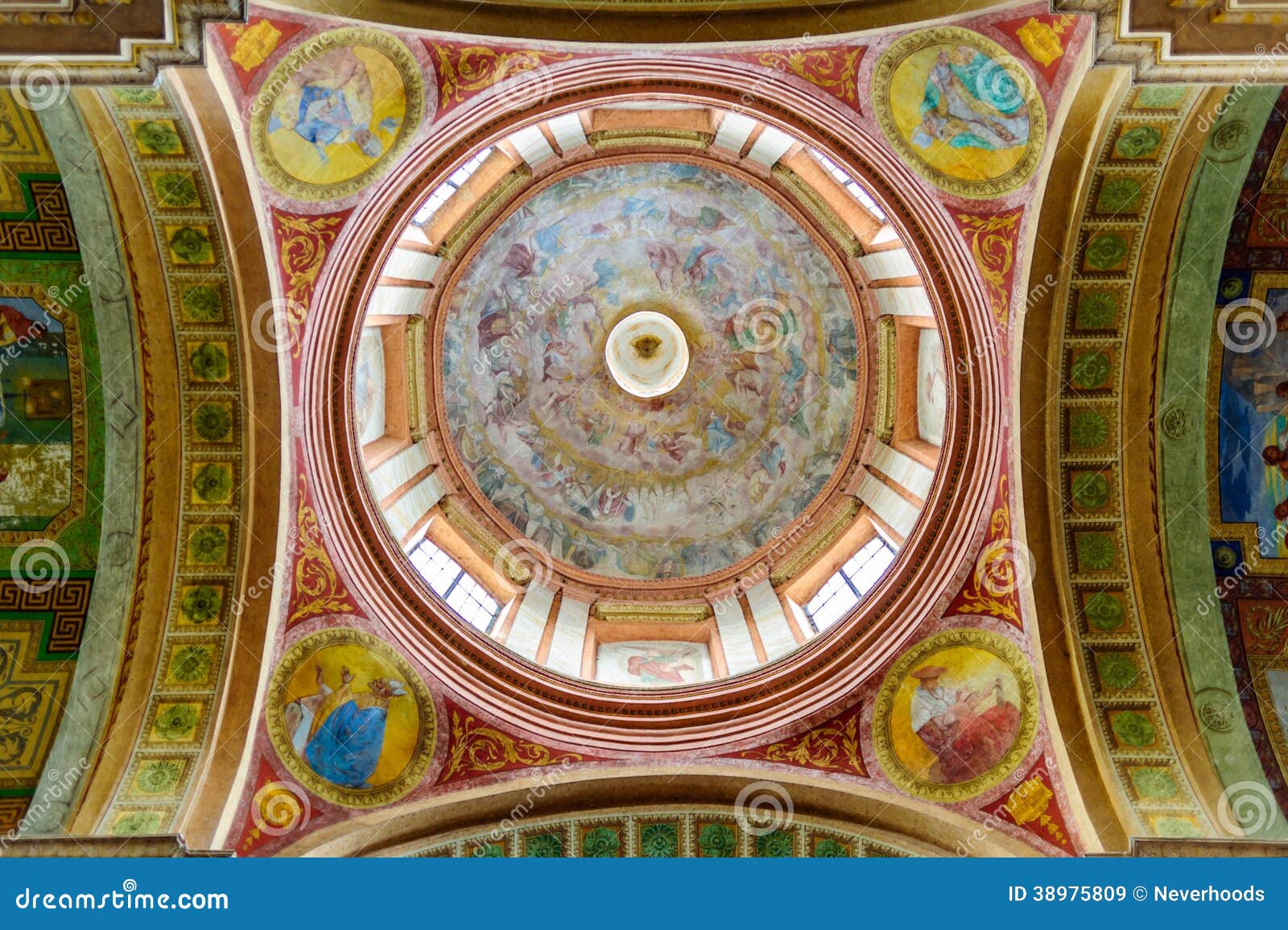 Beautiful Colored Dome of the Basilica Stock Image - Image of circle ...