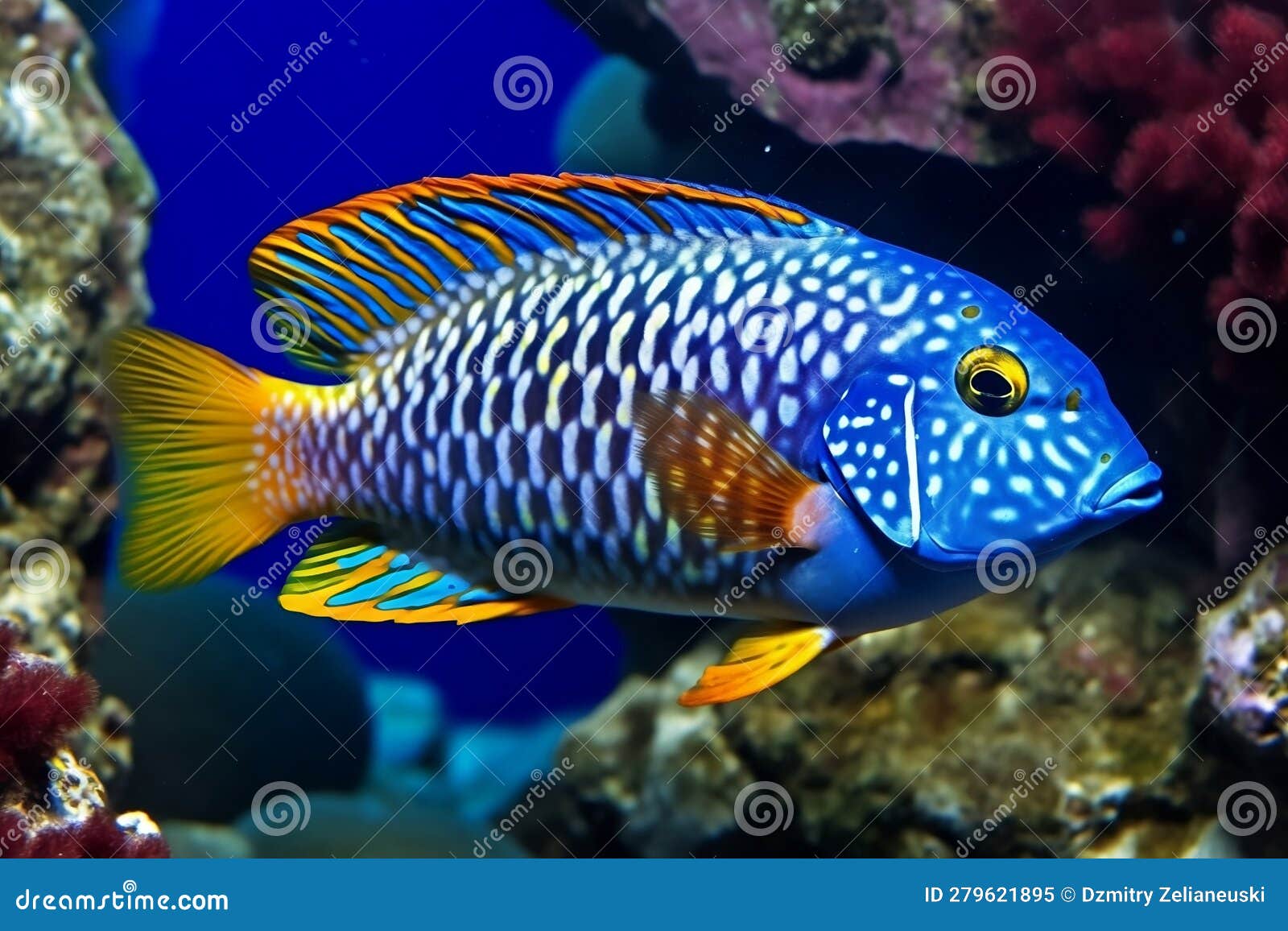Beautiful Colored Fish in the Sea. Generative AI. Stock Illustration ...