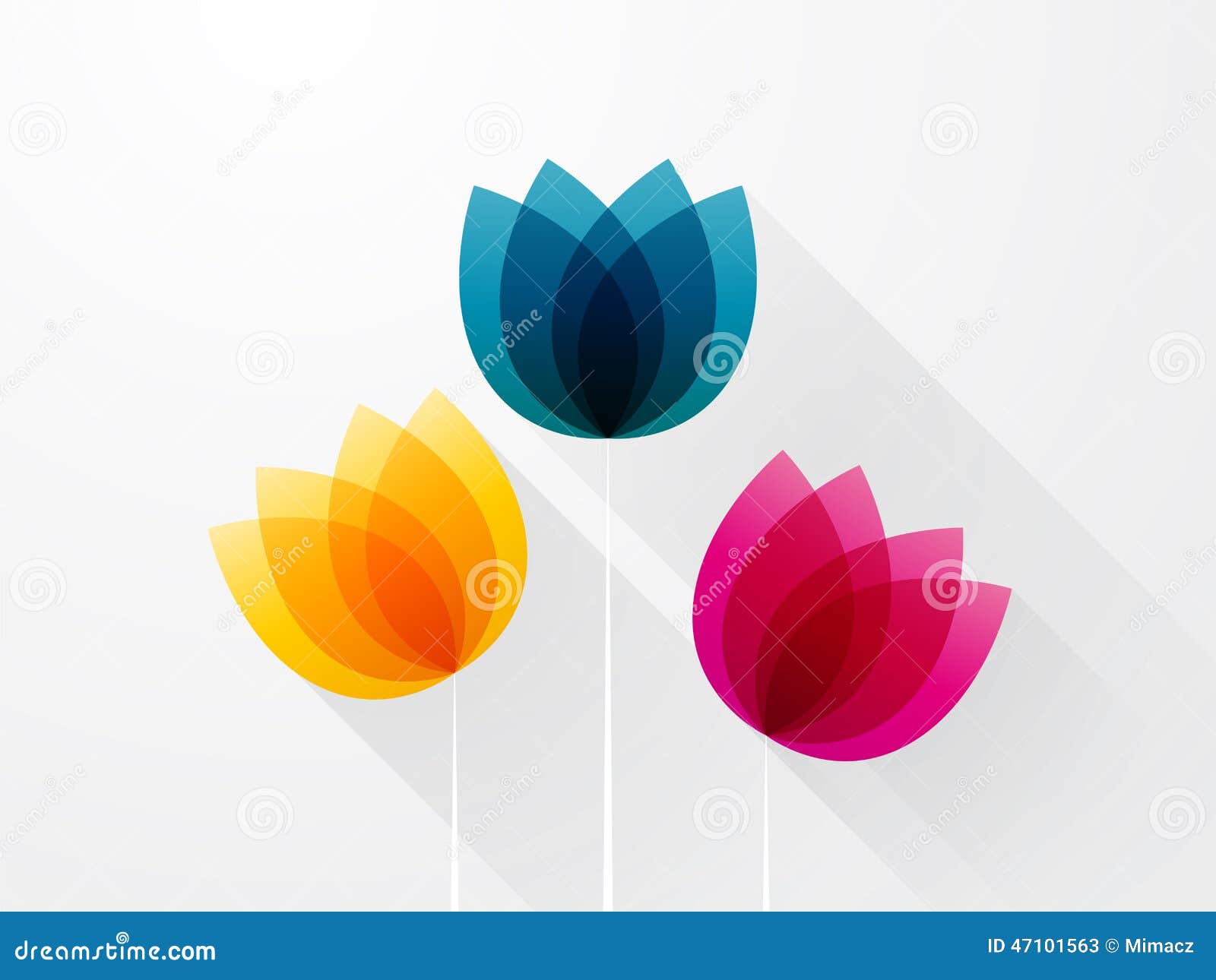 Beautiful colored flowers stock vector. Illustration of design - 47101563