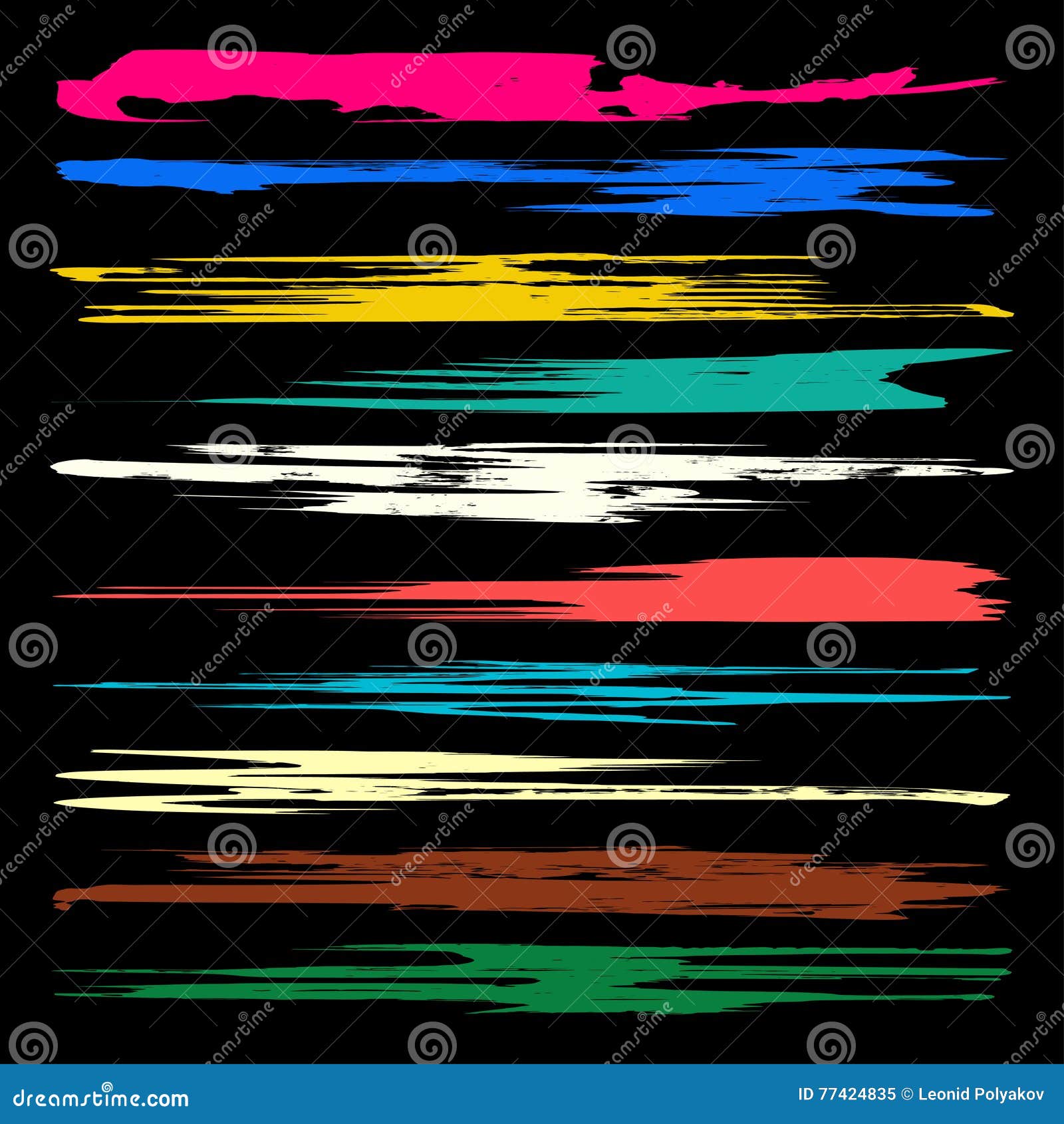 Beautiful Colored Lines Graffiti Symbols Collection Stock Vector ...