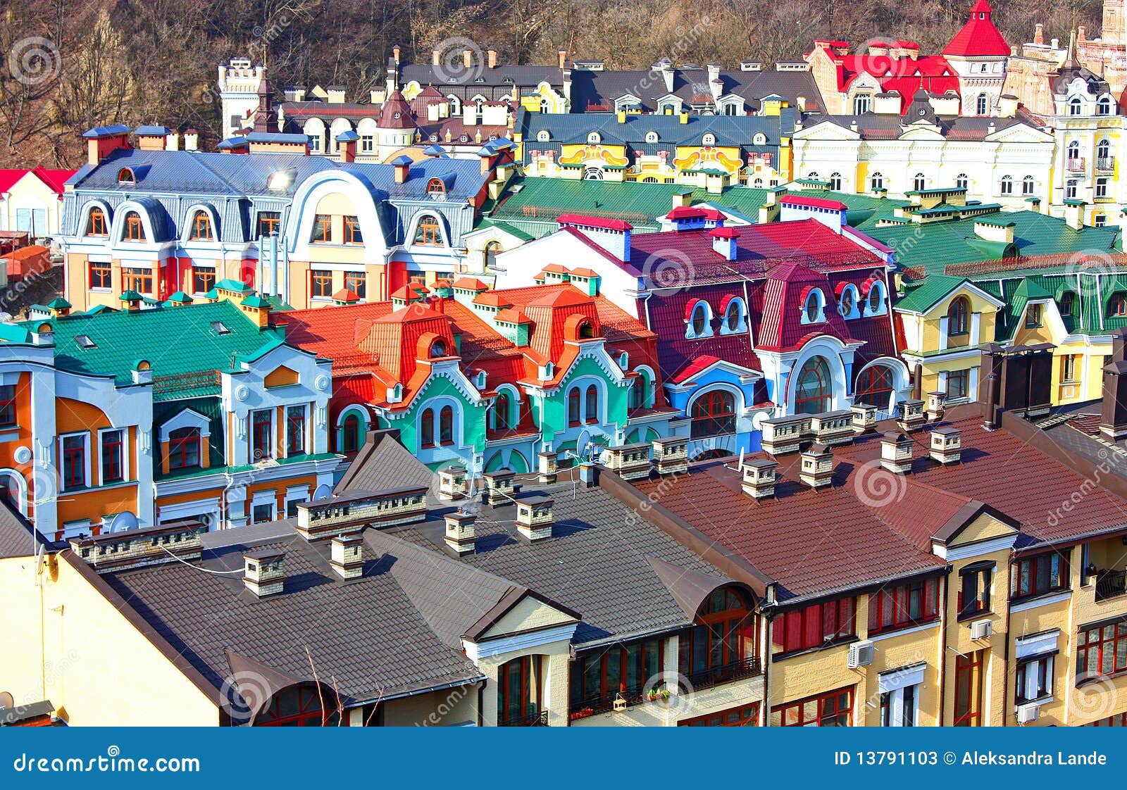 Beautiful Colored Little Buildings of Podol Editorial Stock Photo ...
