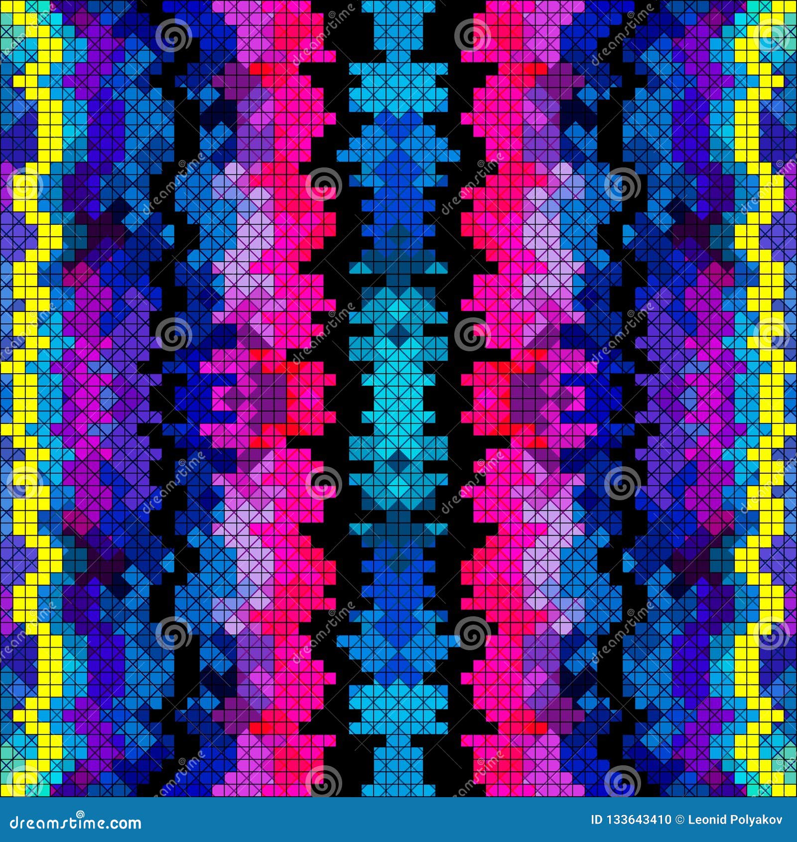 Beautiful Colored Pixel Pattern Illustration Stock Illustration ...