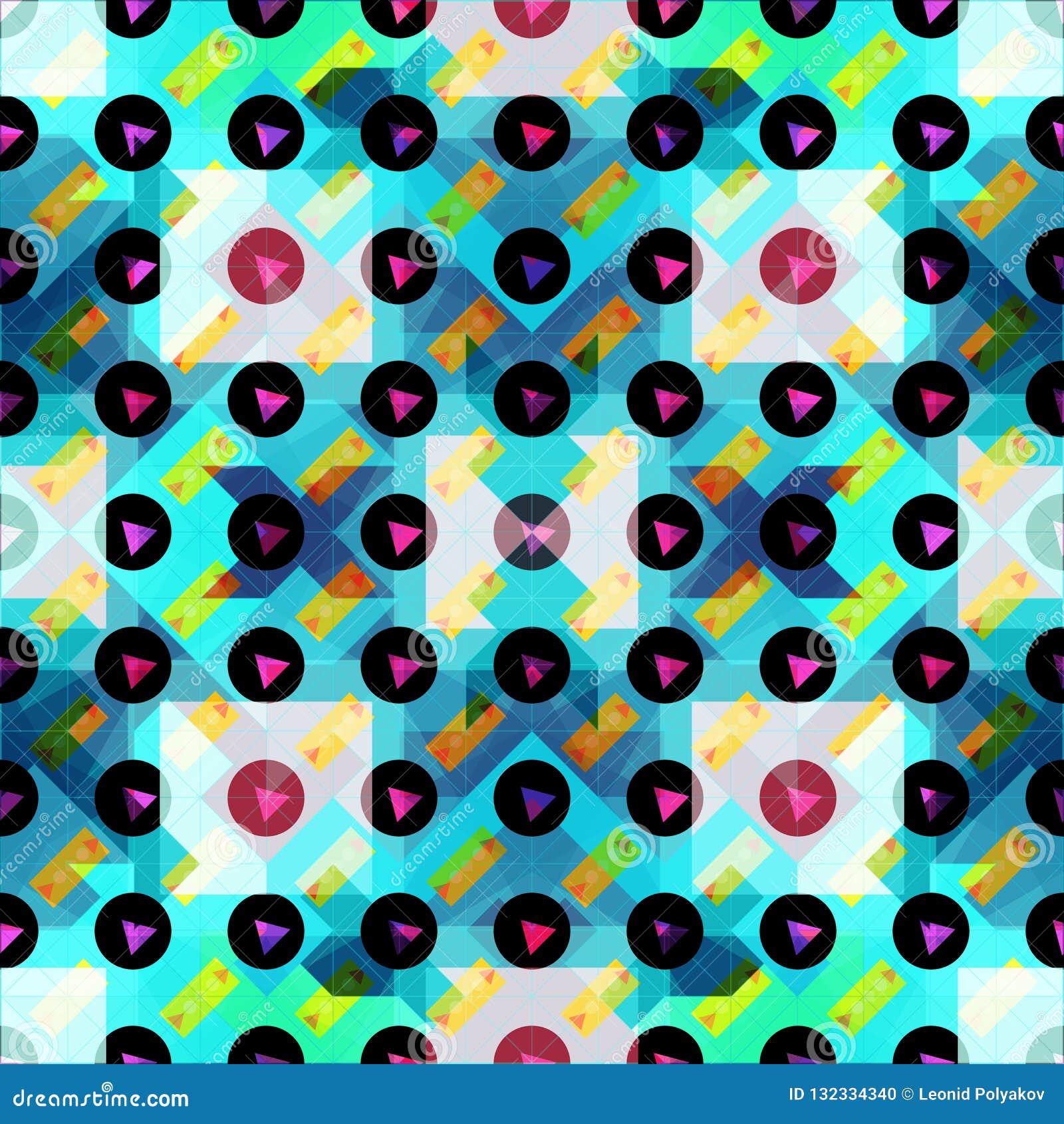 Beautiful Colored Polygons Seamless Pattern Vector Illustration Stock ...