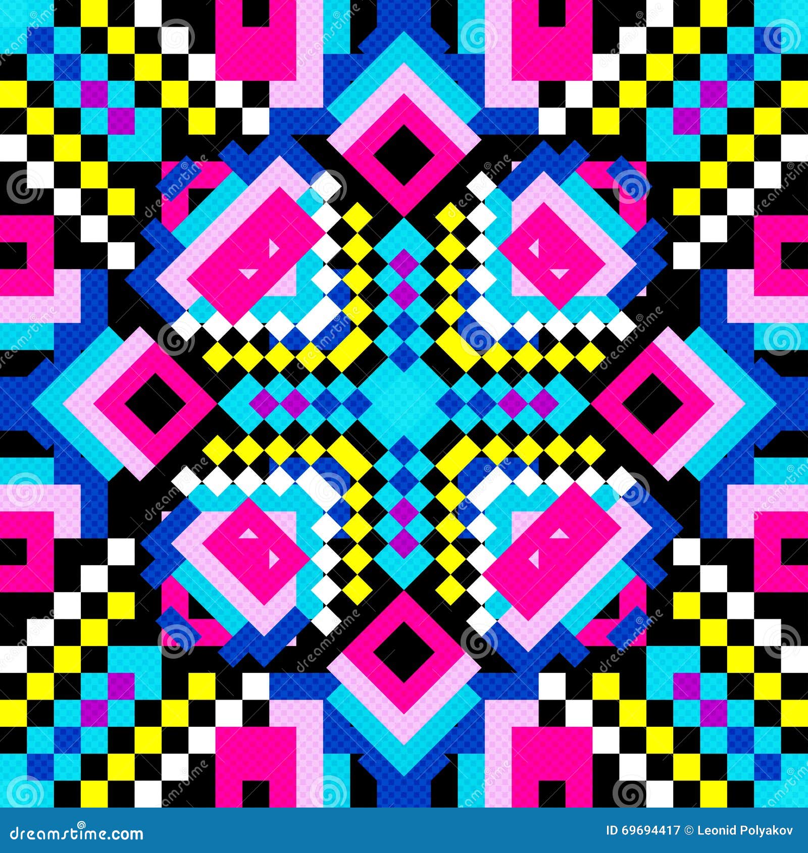 Beautiful Colored Small Polygons Geometric Seamless Pattern Vector ...