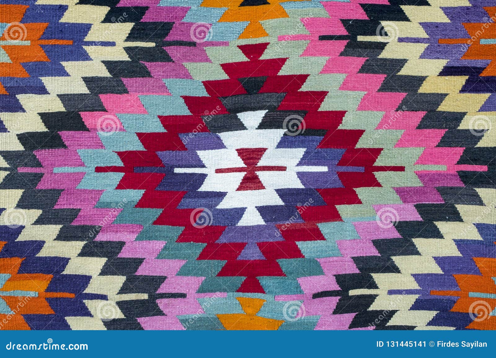 Traditional Handmade Turkish Carpet Stock Image - Image of floor ...