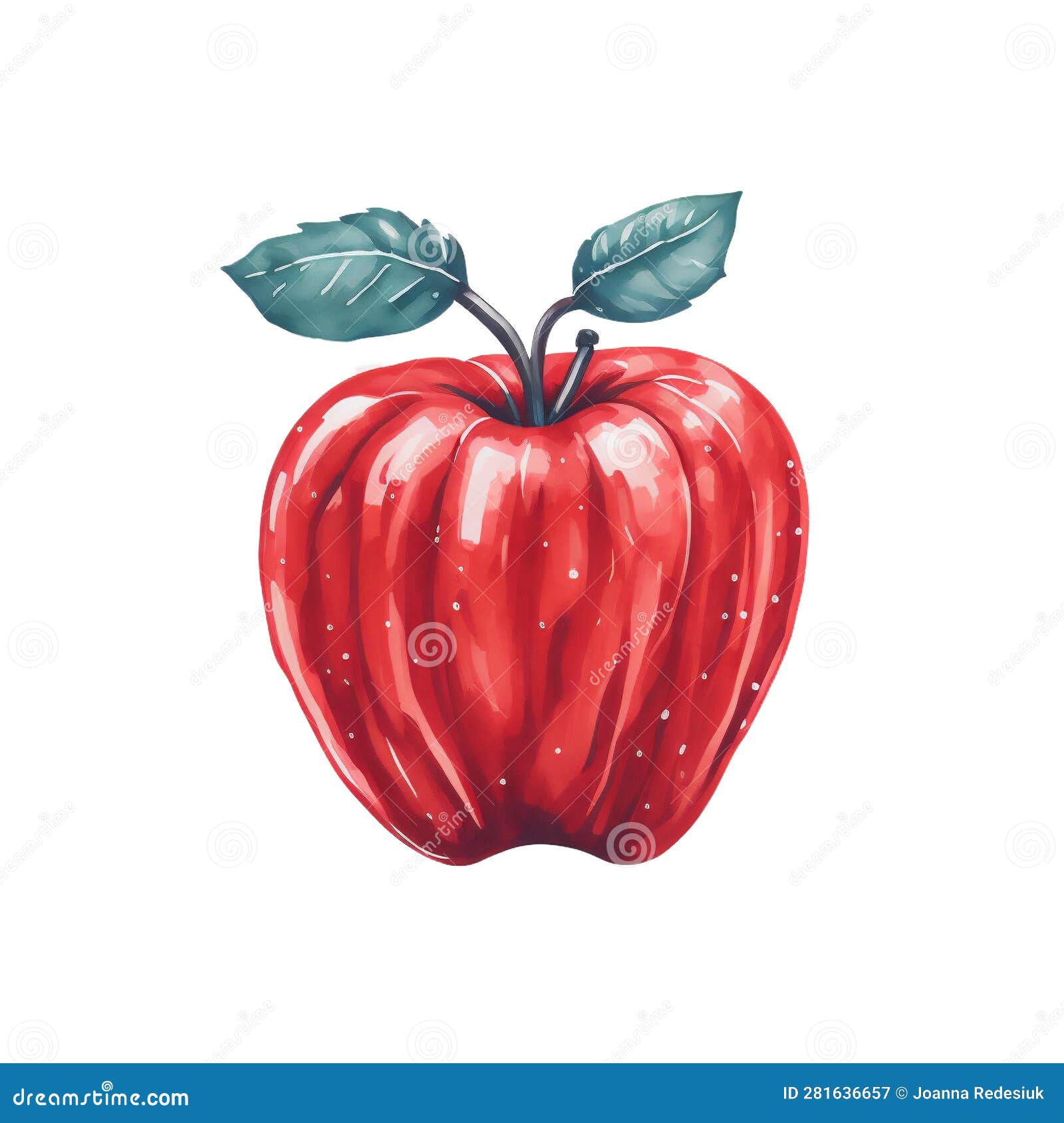 Beautiful Colorful Apple Graphic Isolated on White Background Stock ...