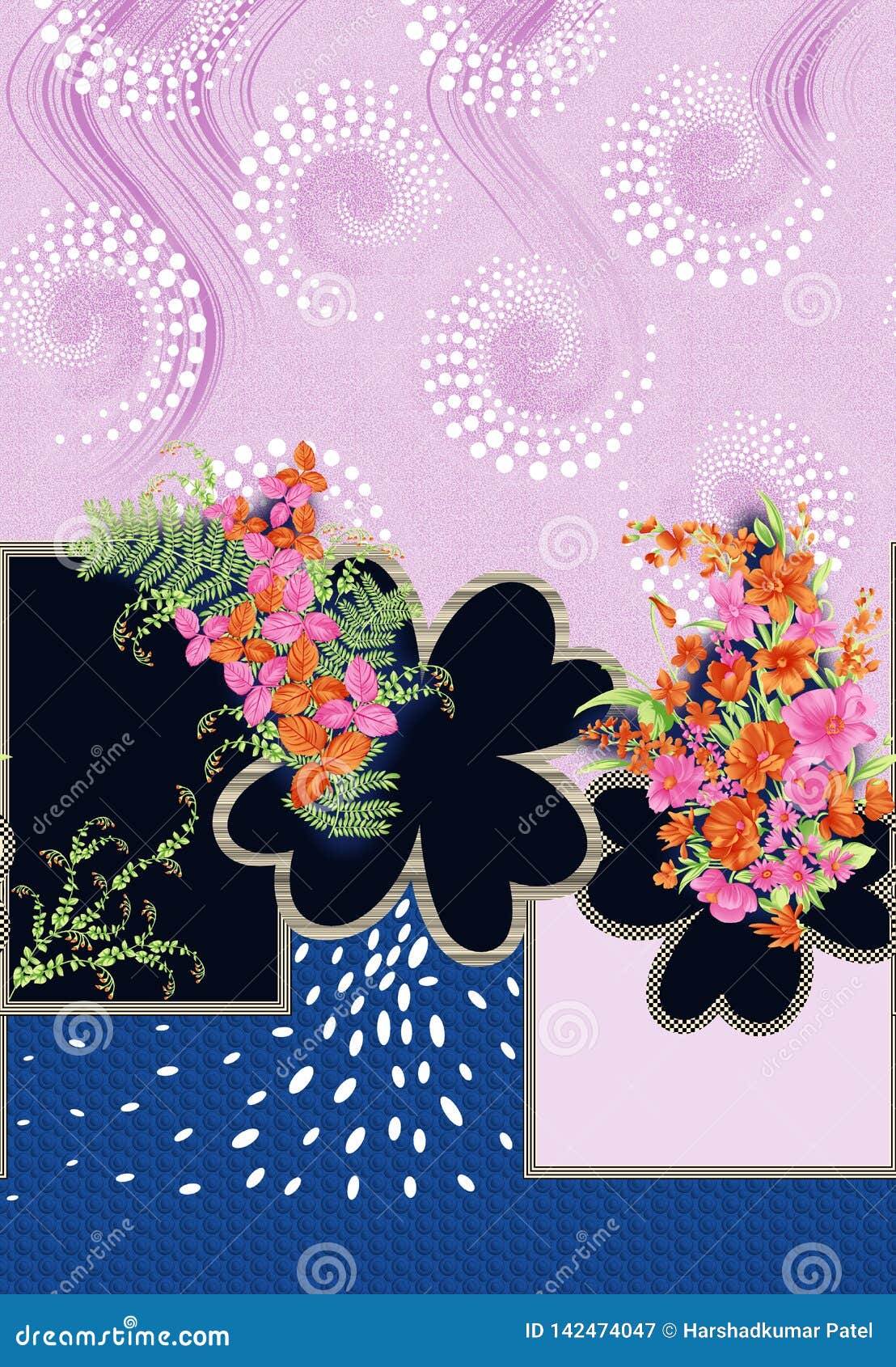 Abstract Colorful Block Print Pattern Stock Illustration - Illustration ...