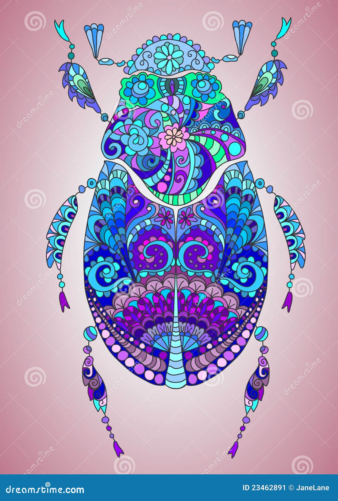 Beautiful Colorful Bug with Pattern Stock Vector - Illustration of ...