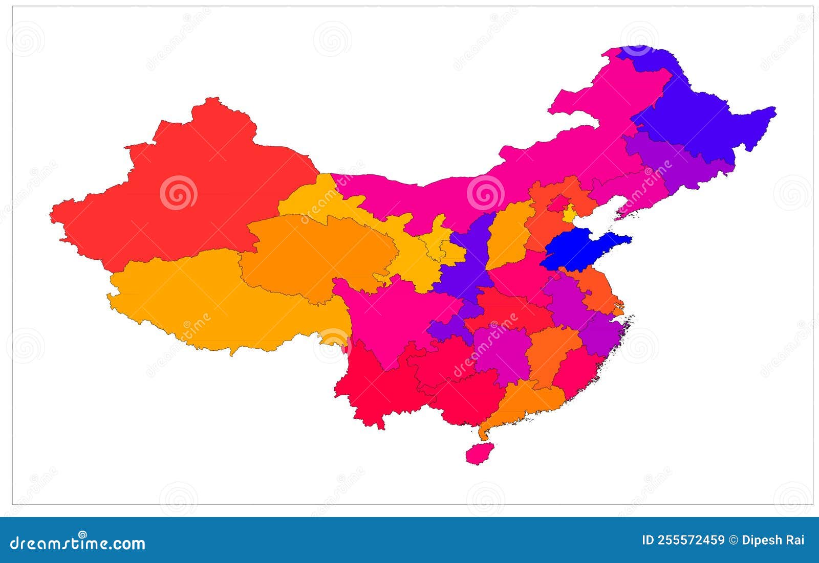 Beautiful Colorful China Municipality Map Stock Illustration ...