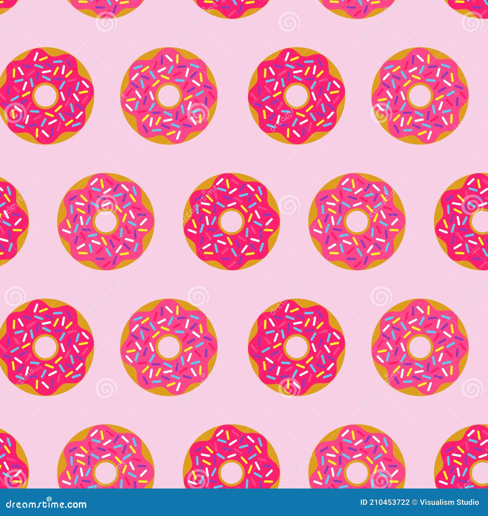 Beautiful Colorful Cute Light Pink Donuts Circle Realistic Many Taste ...