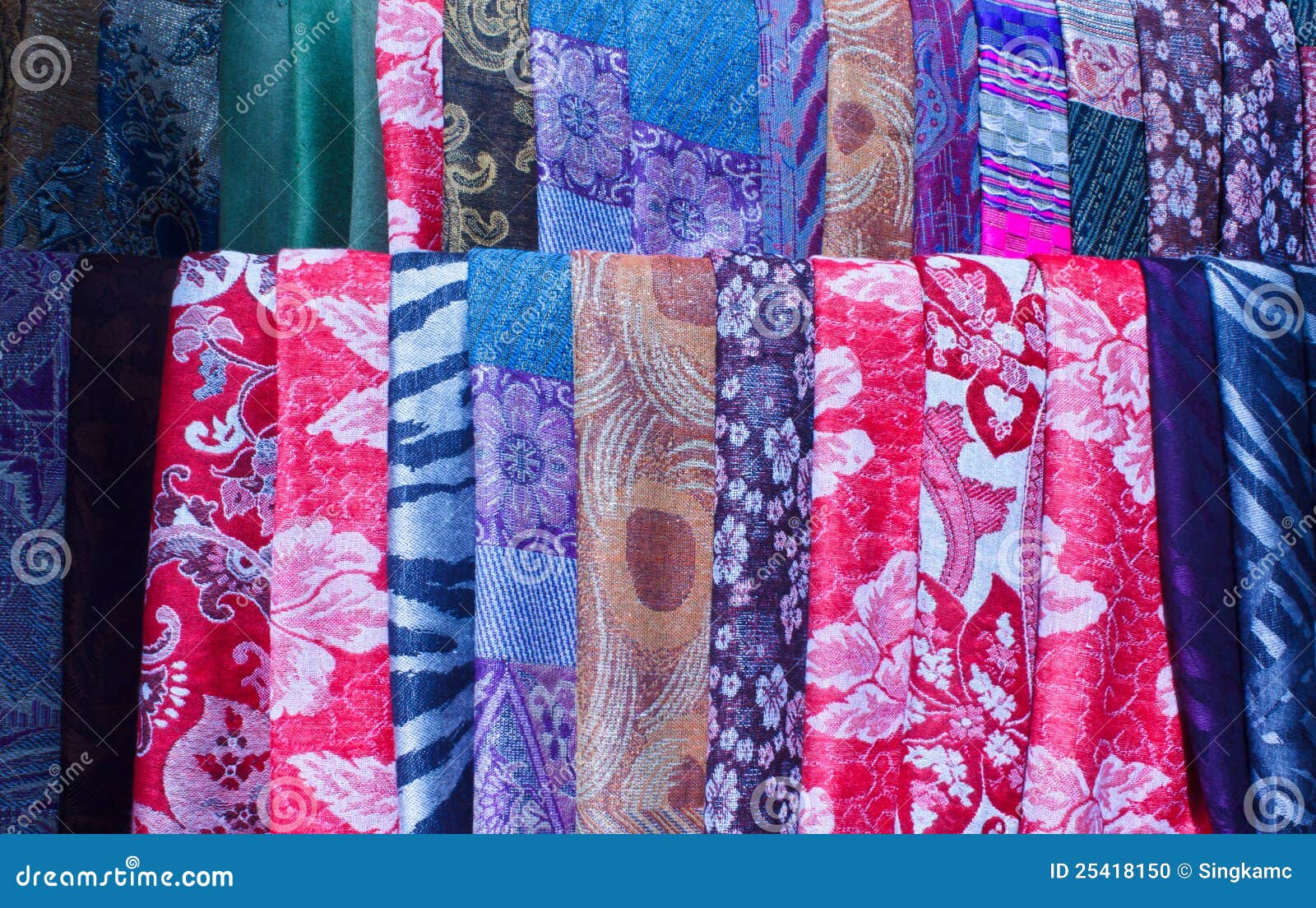 Beautiful Colorful fabrics stock photo. Image of rainbow - 25418150