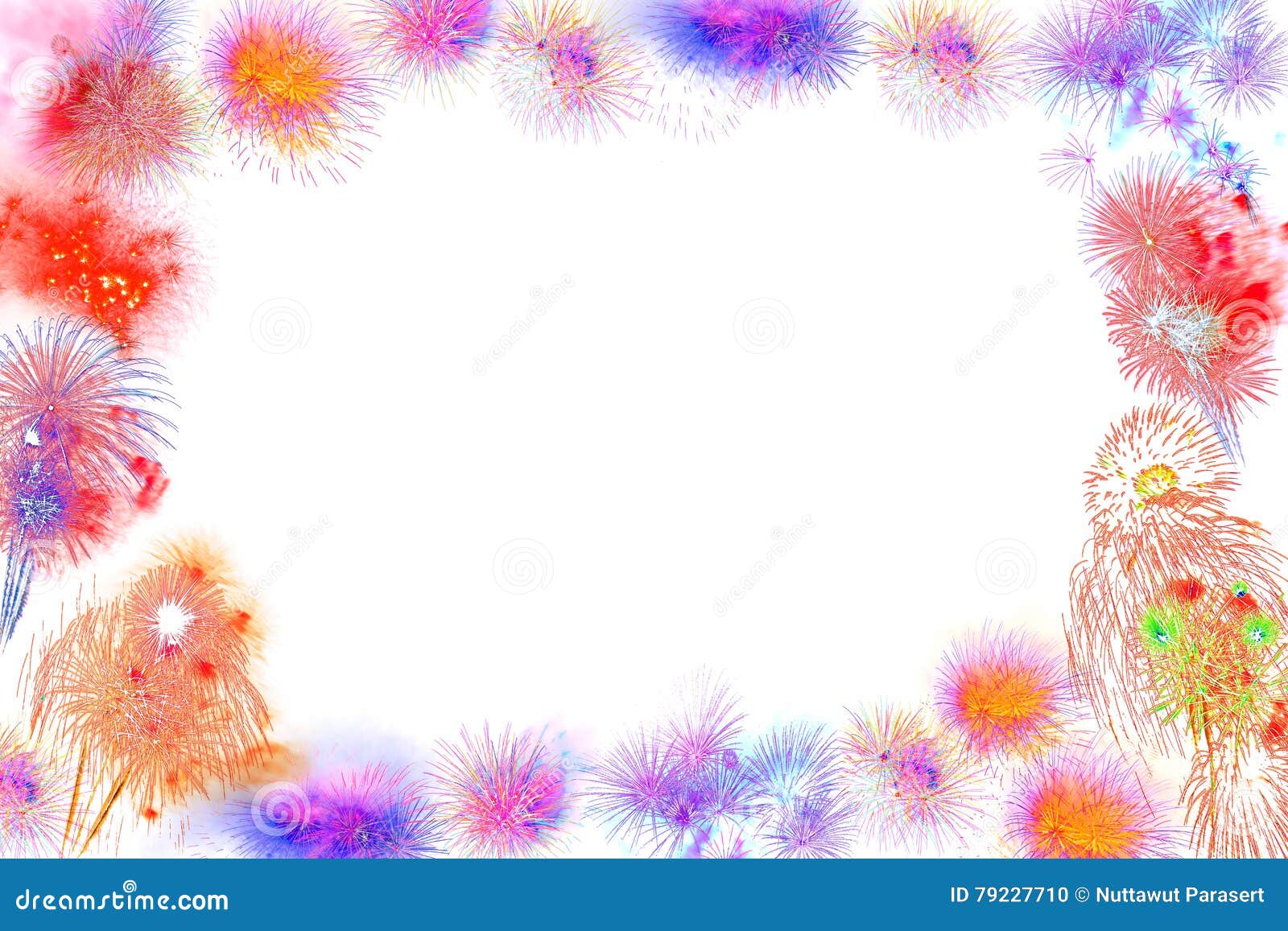 Beautiful Colorful Firework Display Frame, Celebration Happy New Stock ...