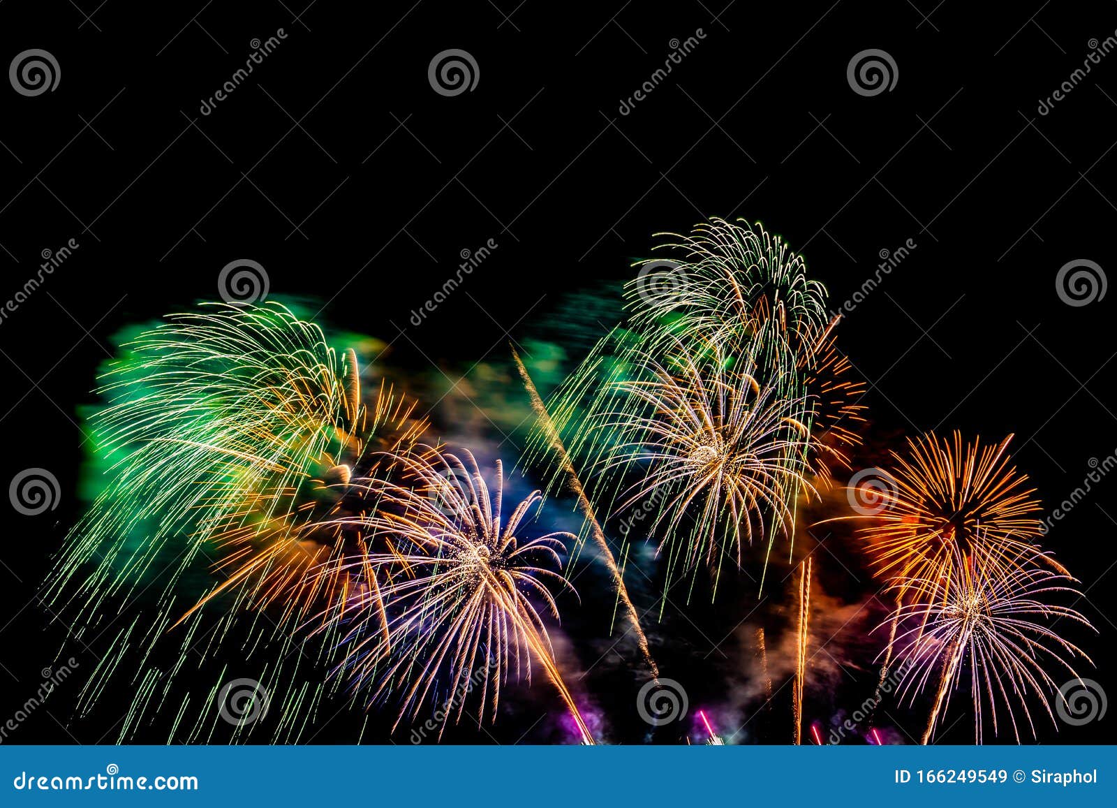 Beautiful Colorful Firework Display at Night for Celebrate Stock Image ...