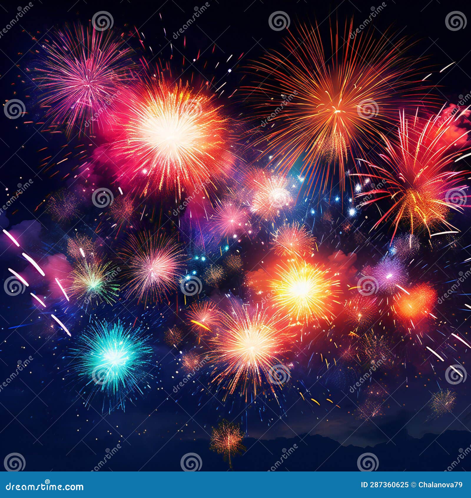 Beautiful Colorful Firework Texture Background. Generative Ai Stock ...