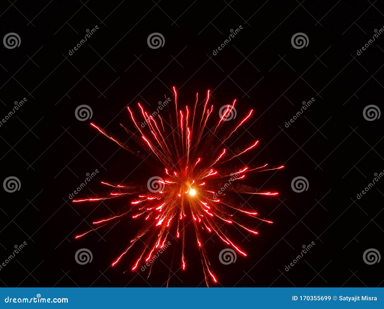 Beautiful, Colorful, Fireworks in the Dark Night Sky Stock Image ...