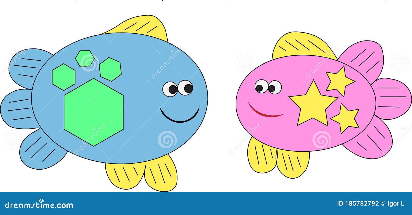 Beautiful Colorful Fish Couple he and she Stock Vector - Illustration ...