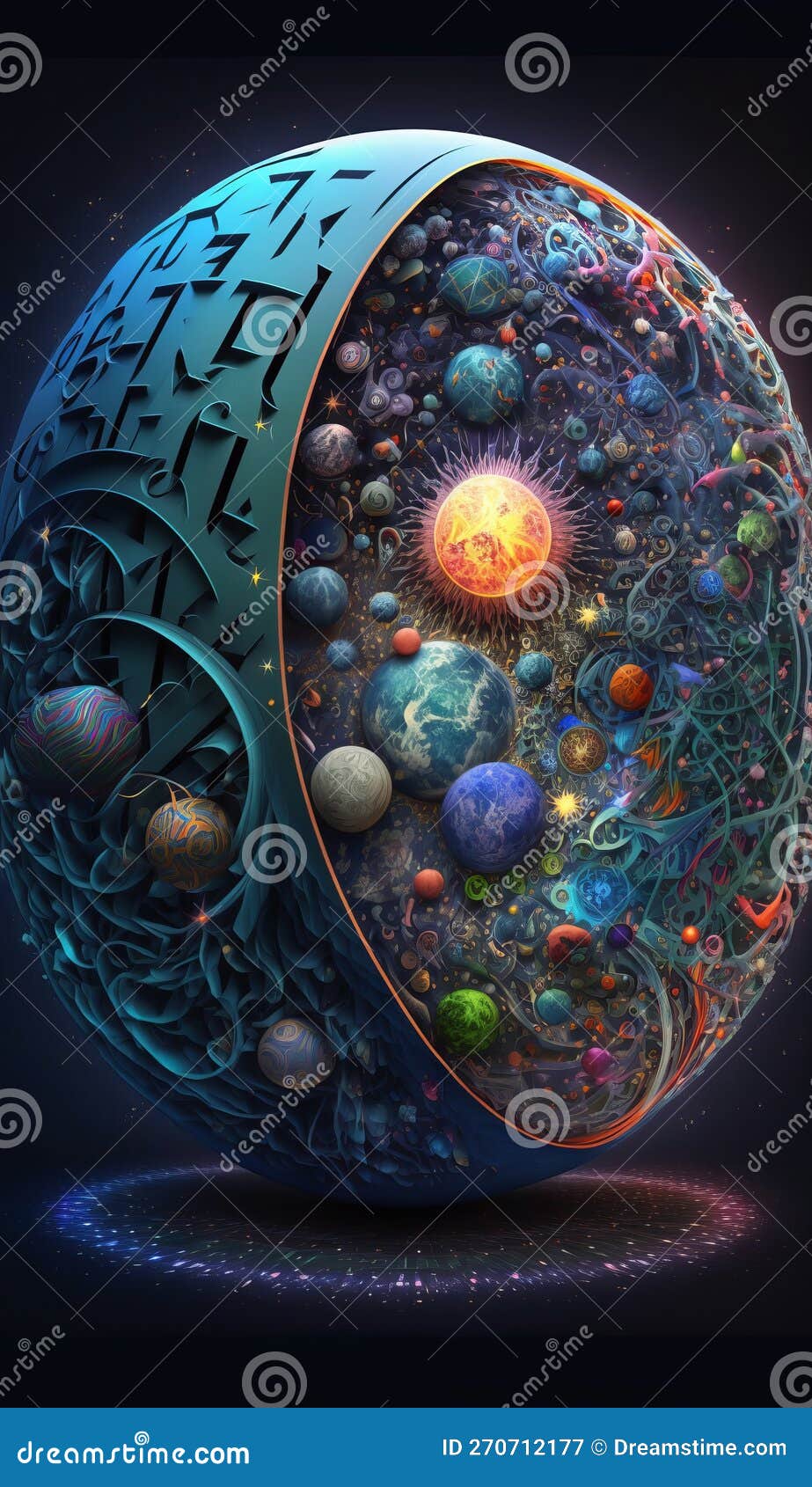 3D Mathematical Representation of the Universe. AI Generative. Stock ...