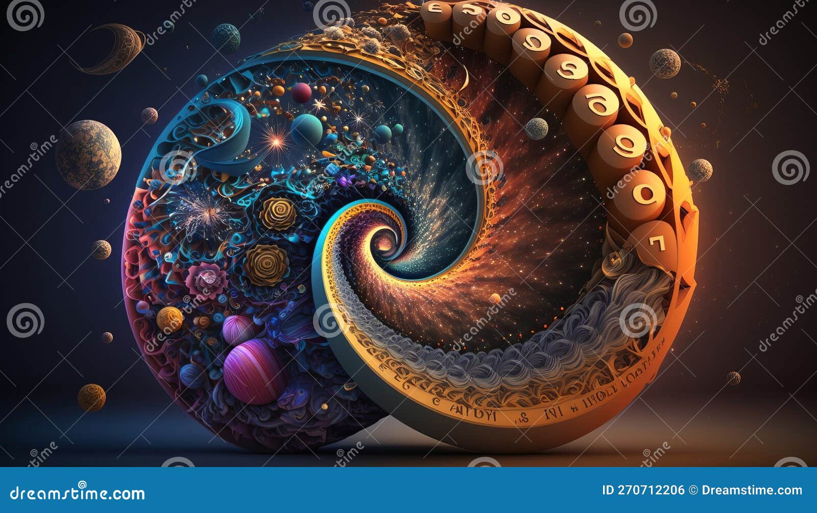 3D Mathematical Representation of the Universe. AI Generative. Stock ...