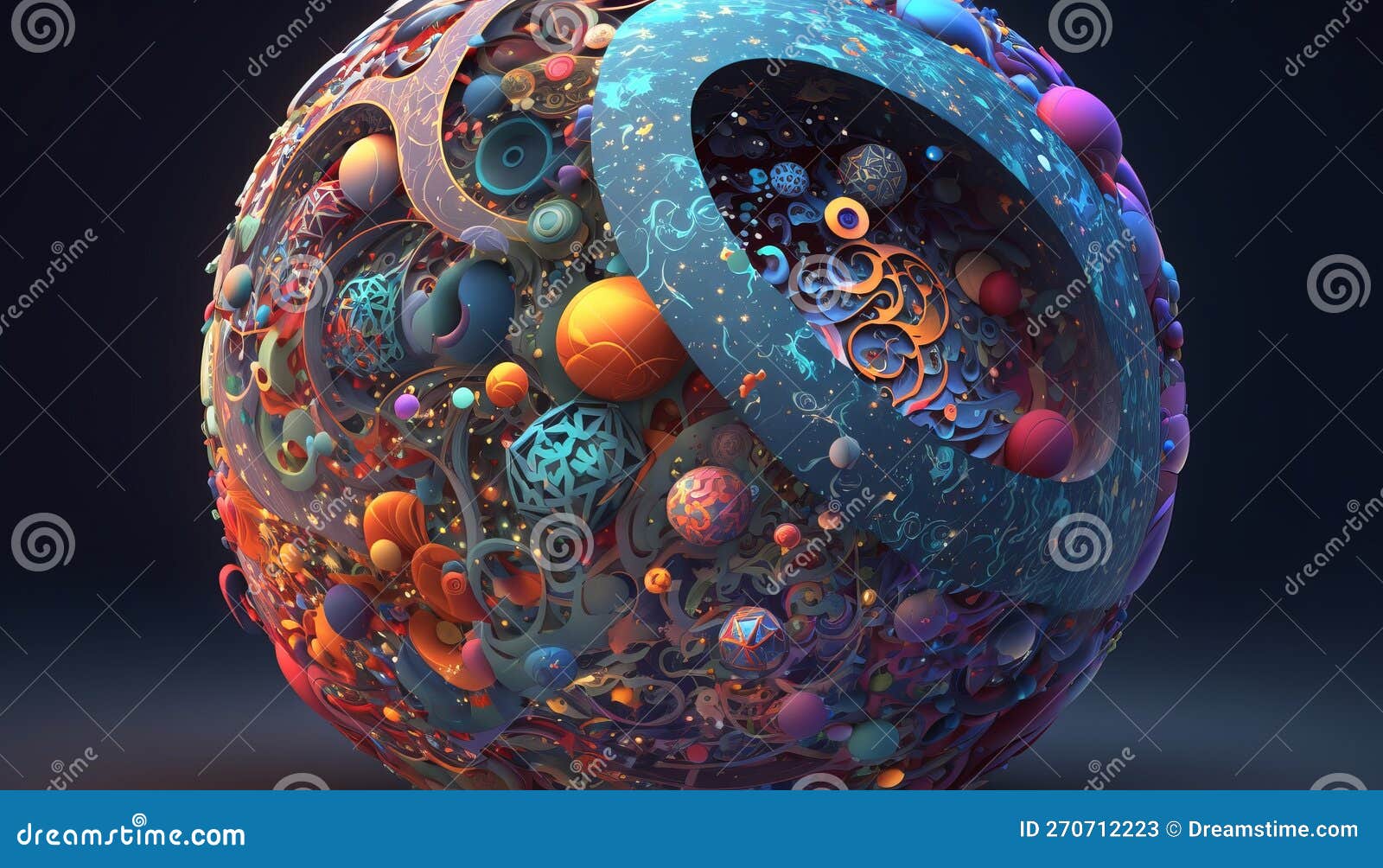 3D Mathematical Representation of the Universe. AI Generative. Stock ...