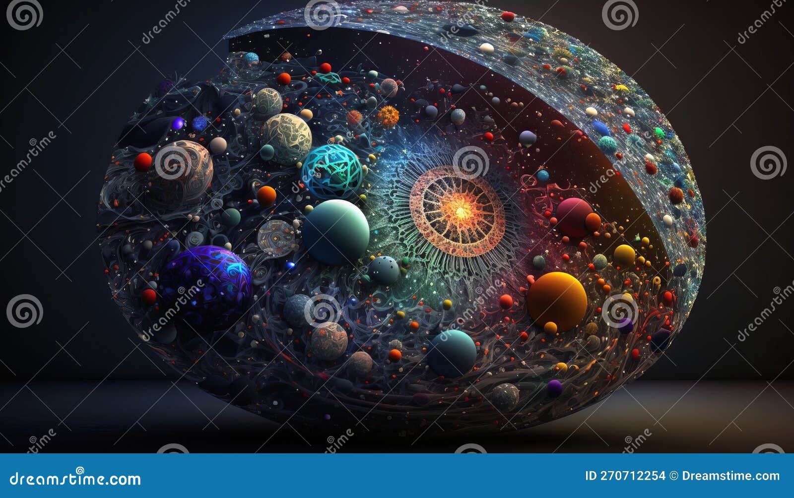 3D Mathematical Representation of the Universe. AI Generative. Stock ...