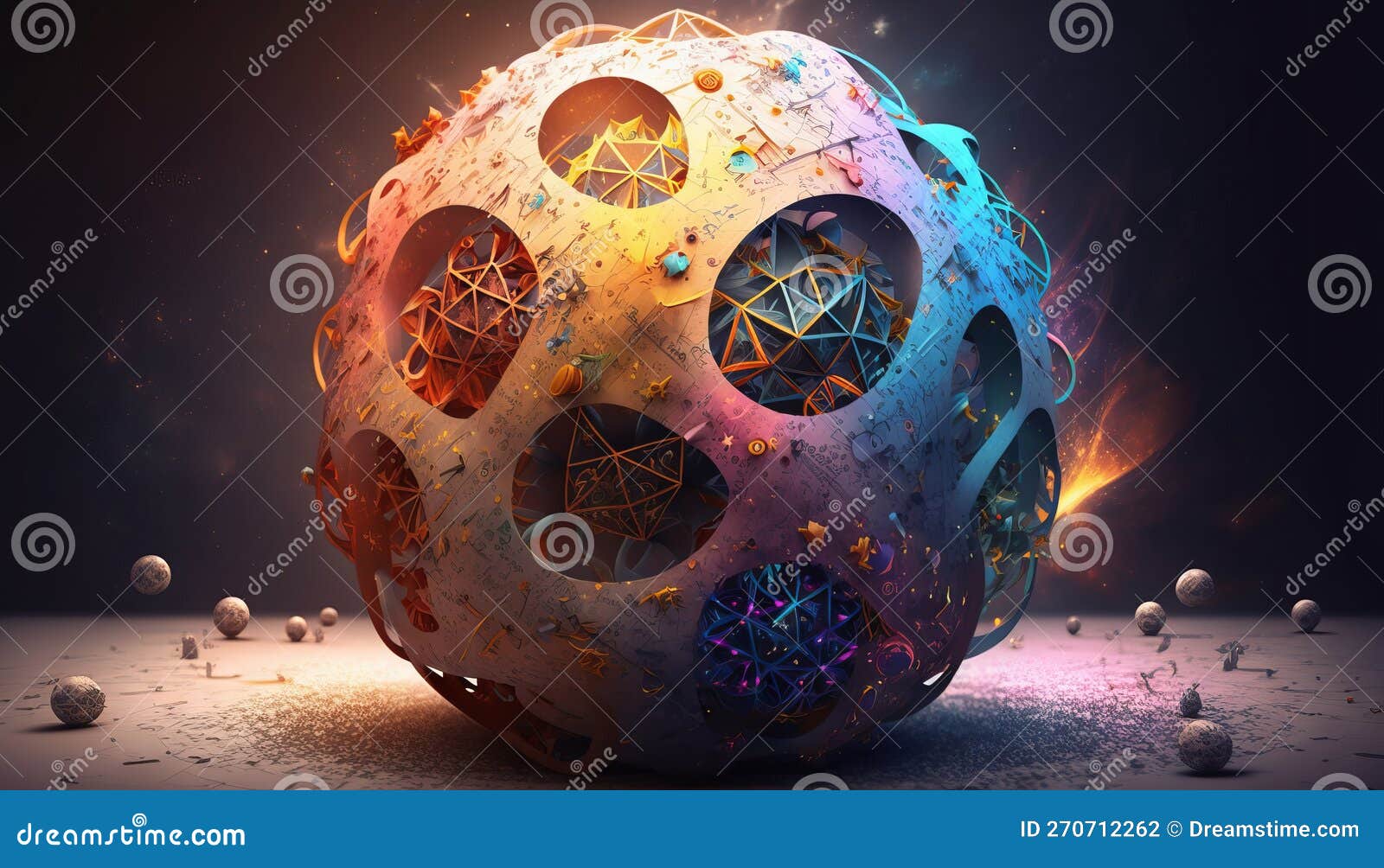 3D Mathematical Representation of the Universe. AI Generative. Stock ...