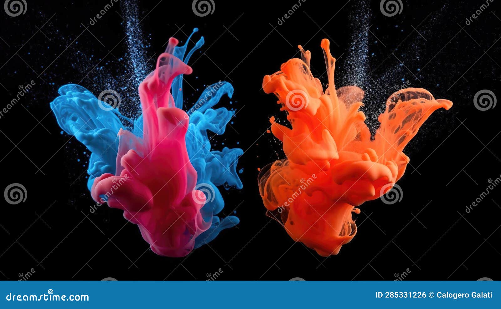 Beautiful Colorful Inks in a Fluid Fall, Wallpaper Design, Ai Generated ...