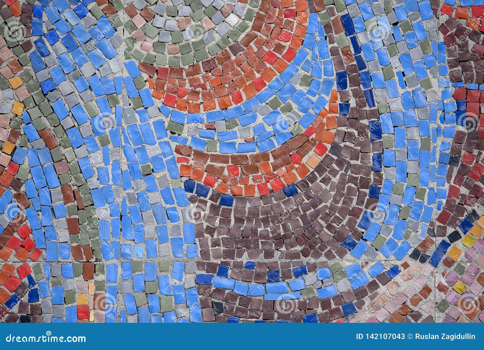 Beautiful Colorful Mosaic of Square Elements on the Wall Stock Image ...