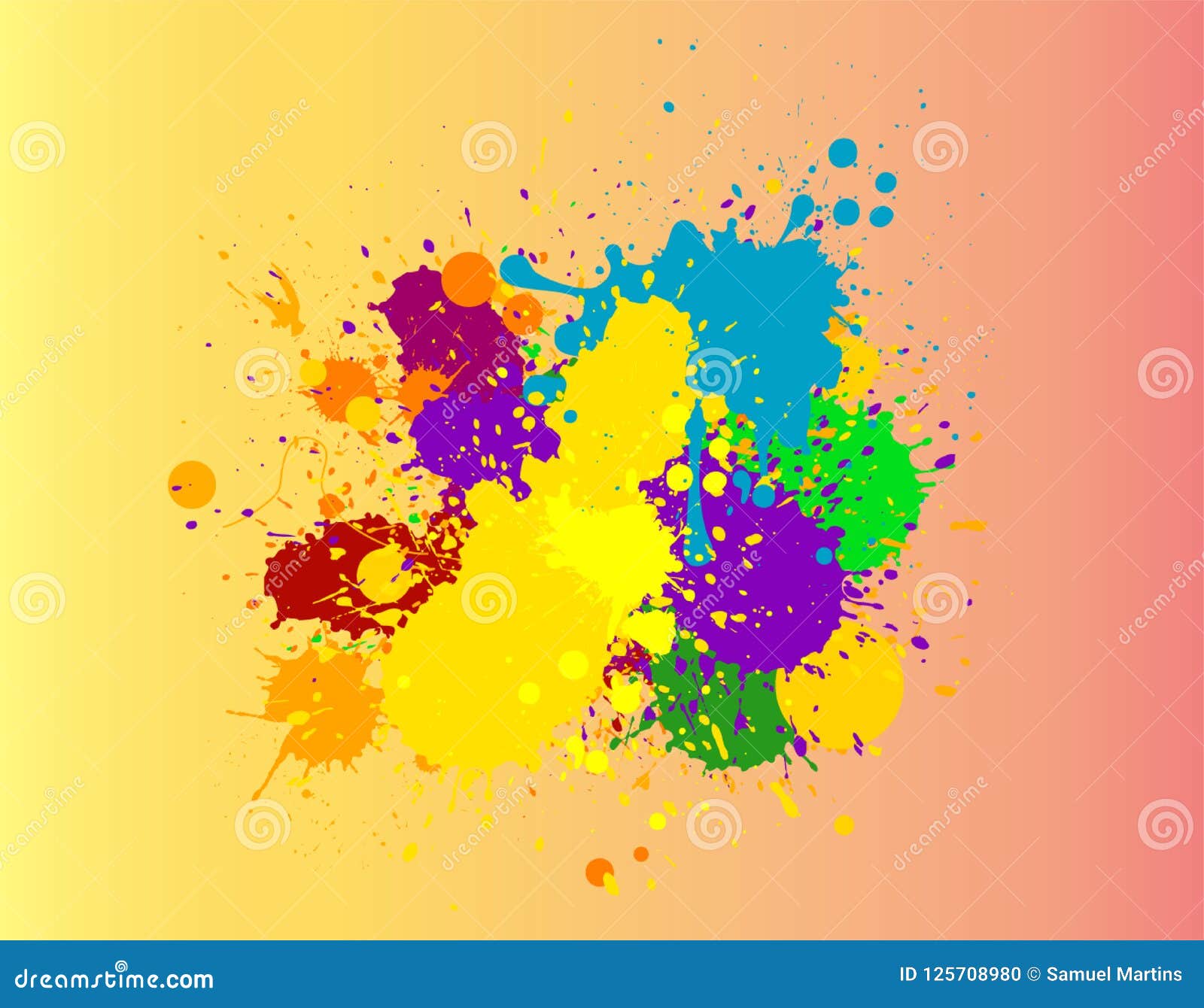 Beautiful Colorful Paint Splash Stock Illustration - Illustration of ...