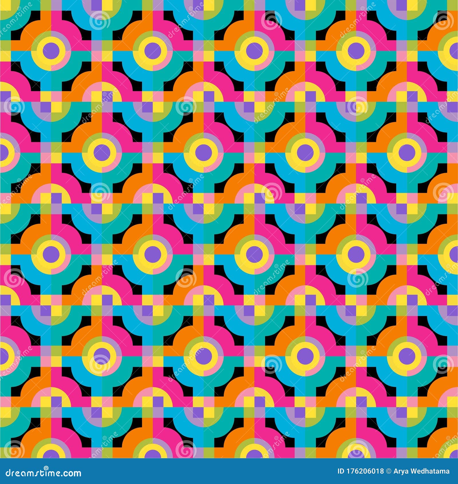 Beautiful of Colorful Pattern with Circle, Reapeat, Abstract ...