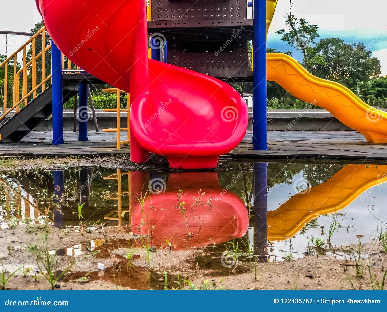 Colorful Playground in the Park Stock Photo - Image of climb, colorful ...