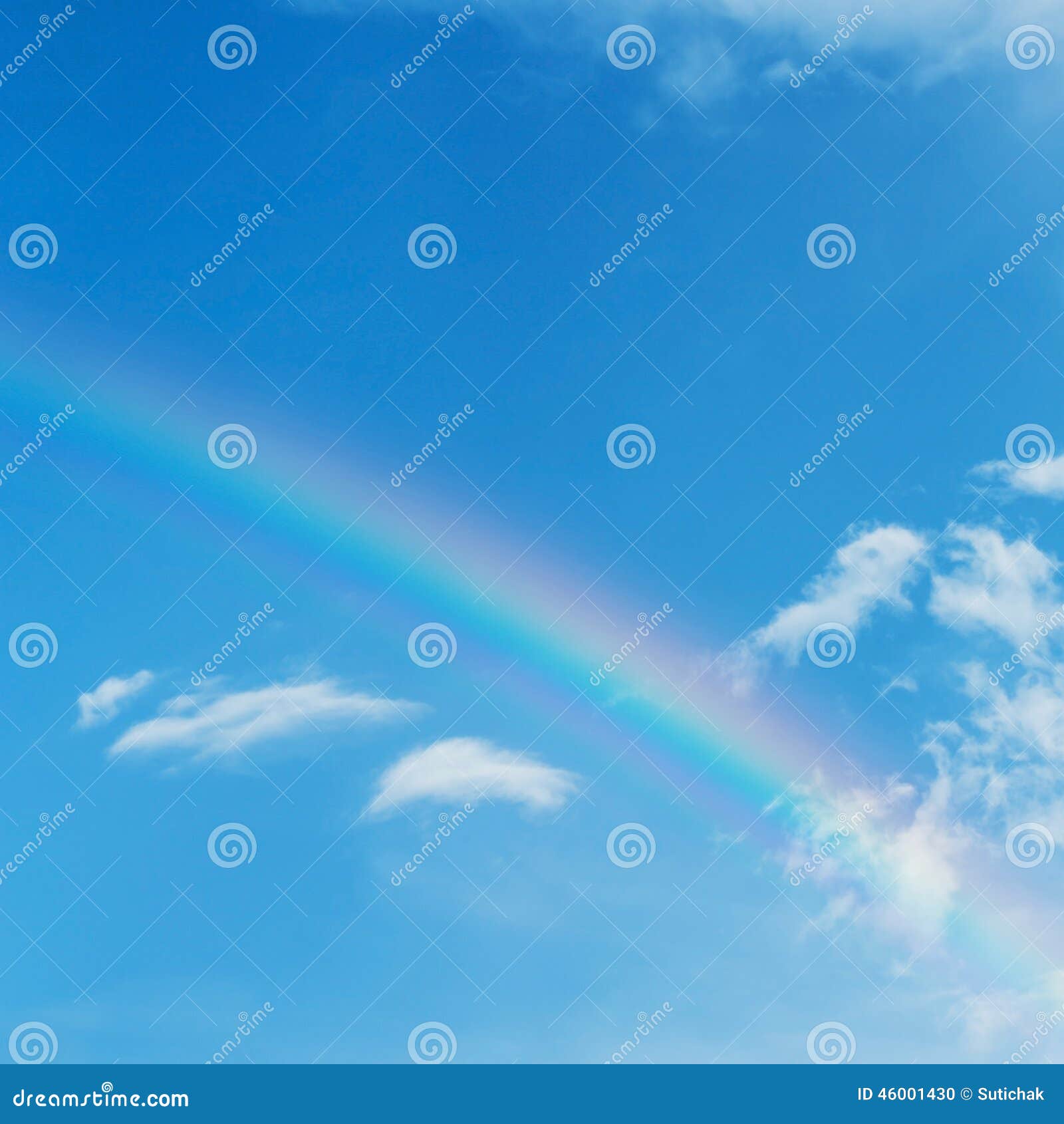 Beautiful Colorful Rainbow on Blue Sky Stock Photo - Image of abstract ...
