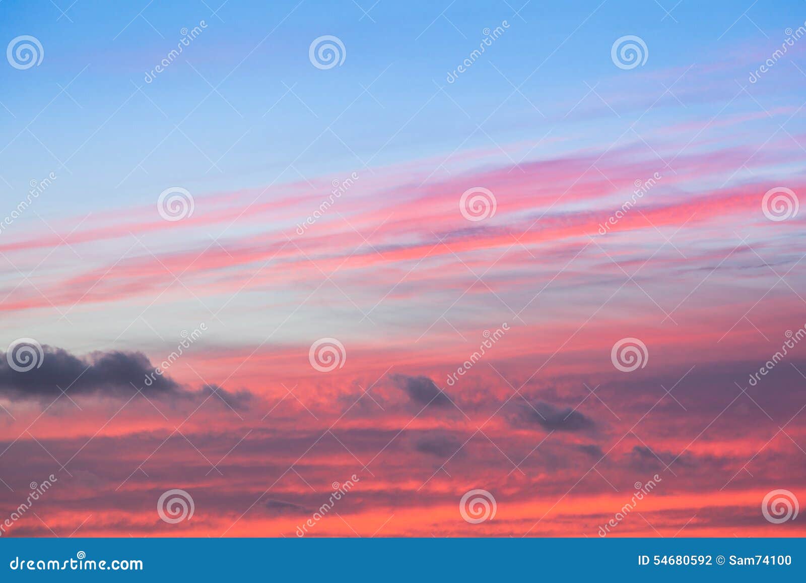 Beautiful Colorful Red and Blue Sunset Sky Stock Photo - Image of ...